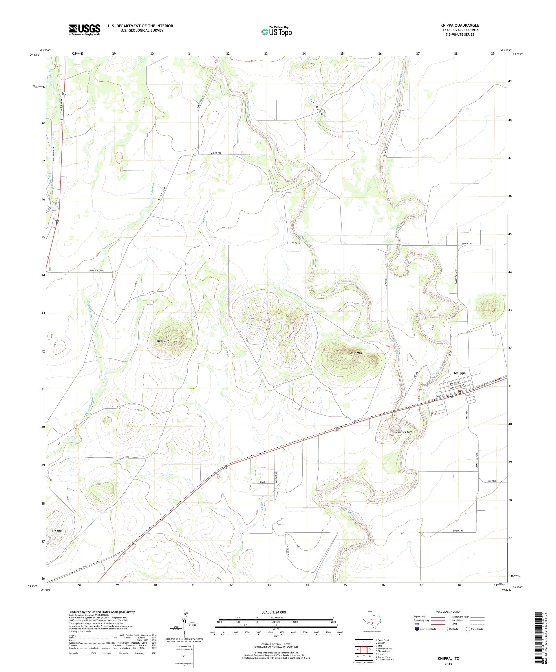 Knippa Texas US Topo Map – MyTopo Map Store