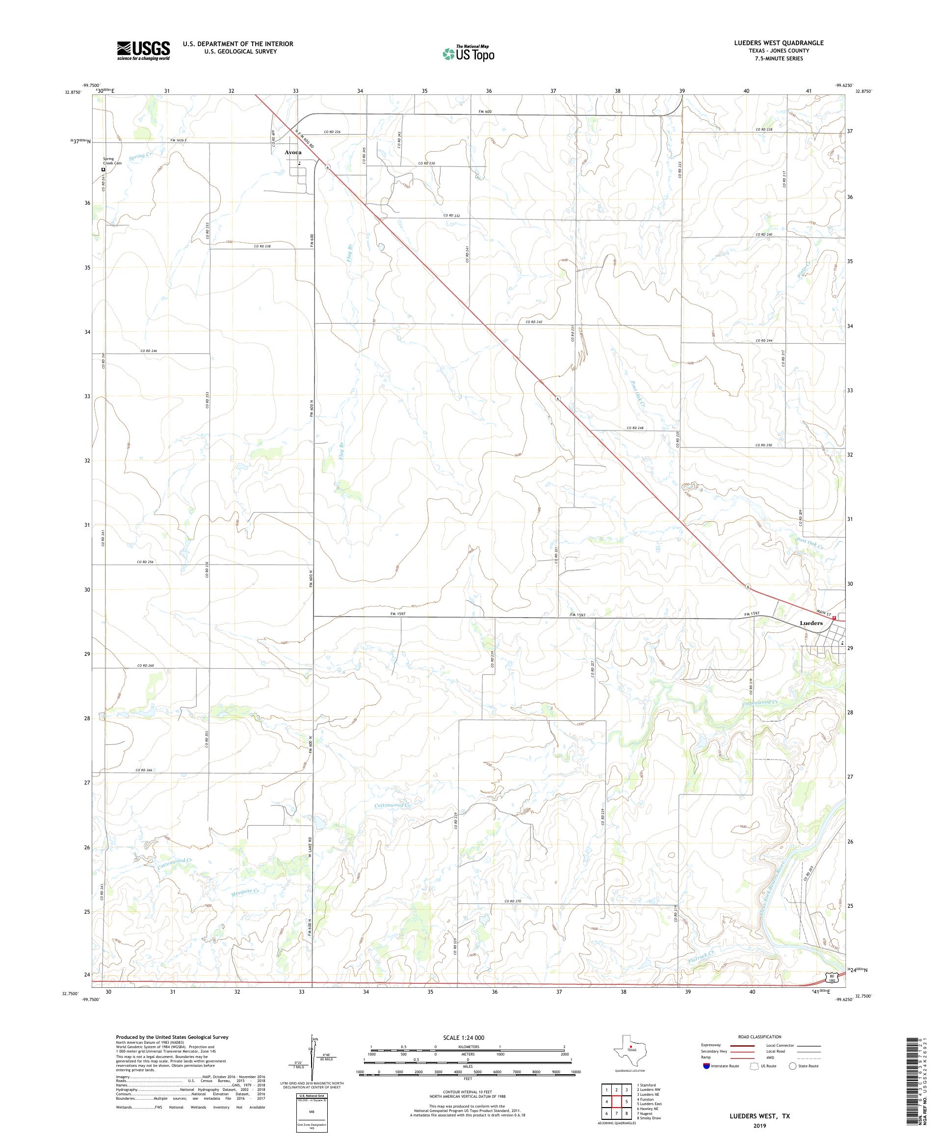 Lueders West Texas US Topo Map – MyTopo Map Store