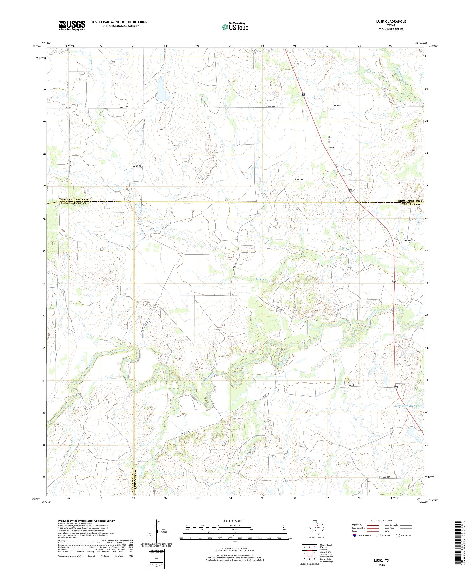 Lusk Texas US Topo Map – MyTopo Map Store
