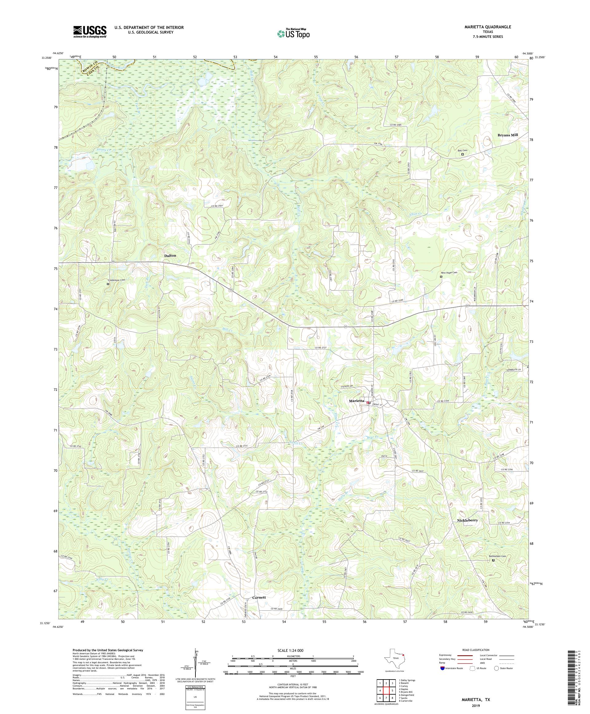 Marietta Texas US Topo Map – MyTopo Map Store