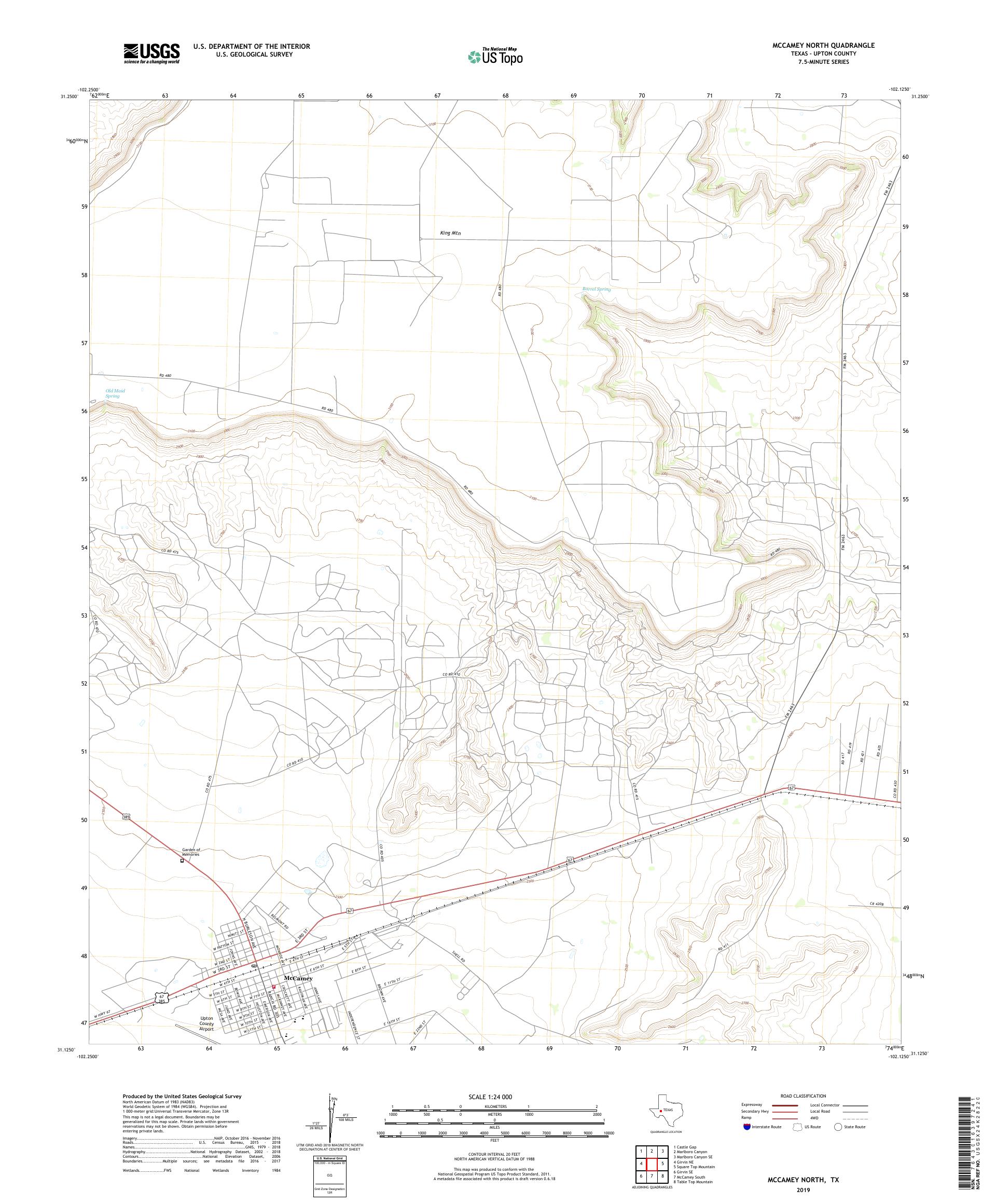 McCamey North Texas US Topo Map – MyTopo Map Store