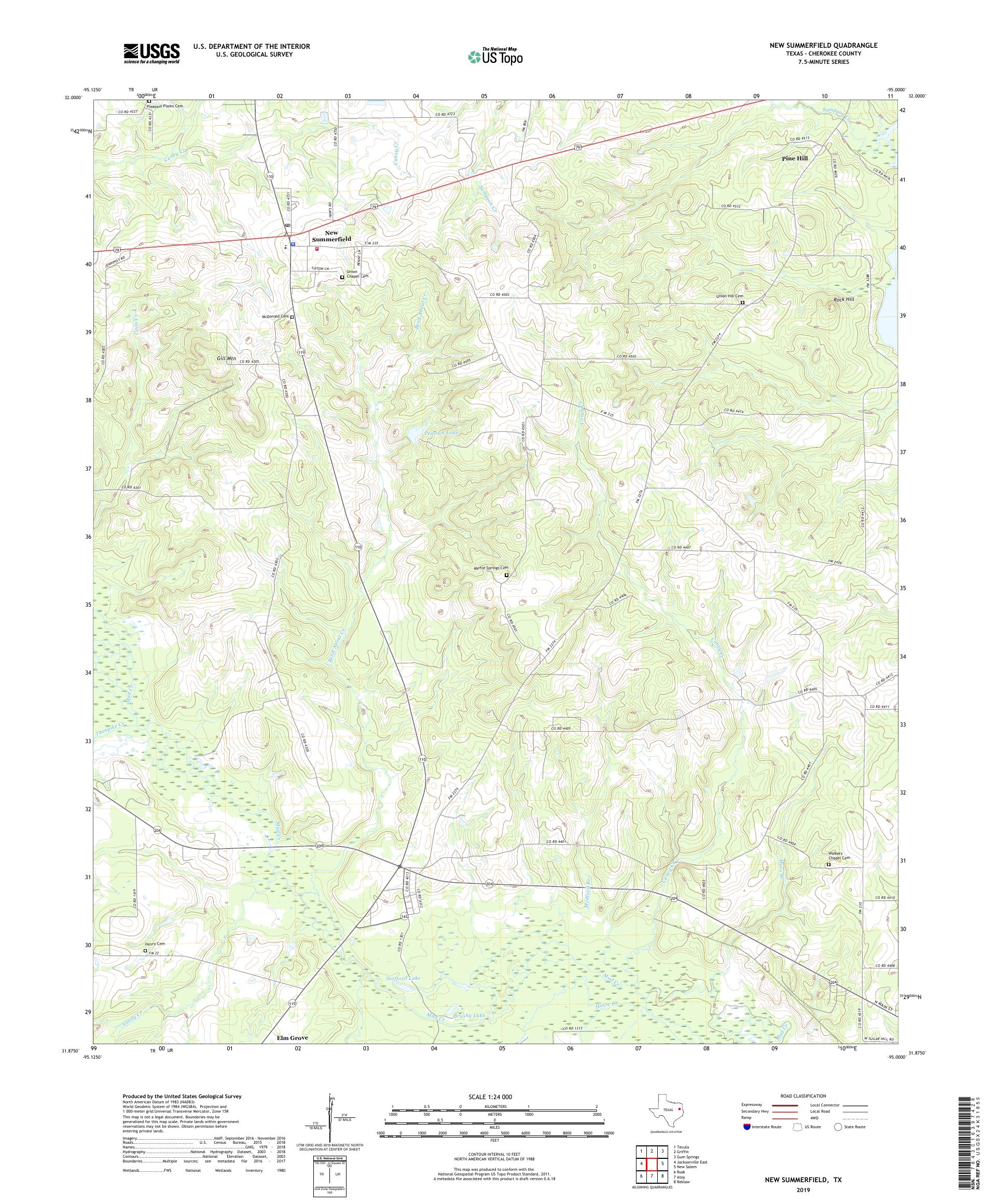 New Summerfield Texas US Topo Map – MyTopo Map Store