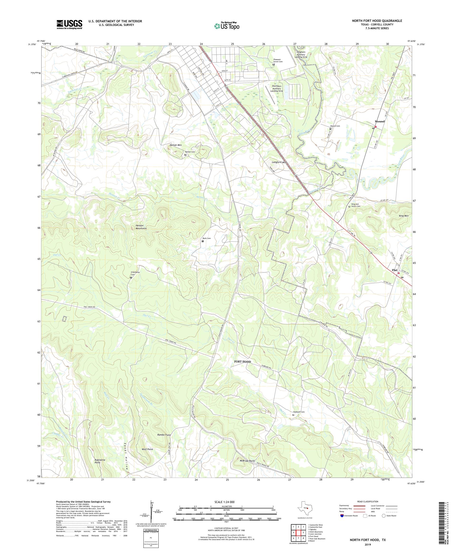 North Fort Hood Texas US Topo Map – MyTopo Map Store