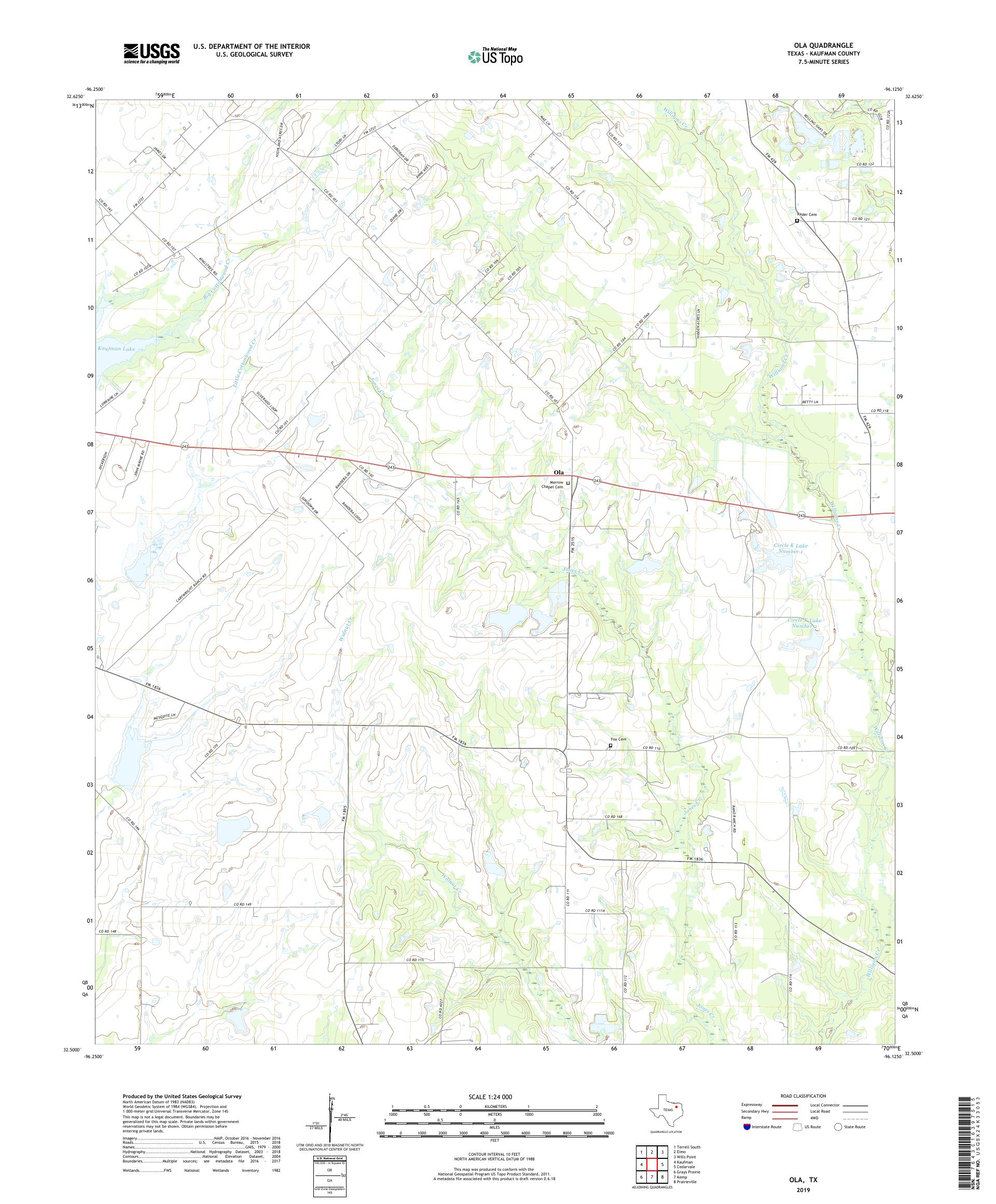 Ola Texas US Topo Map – MyTopo Map Store