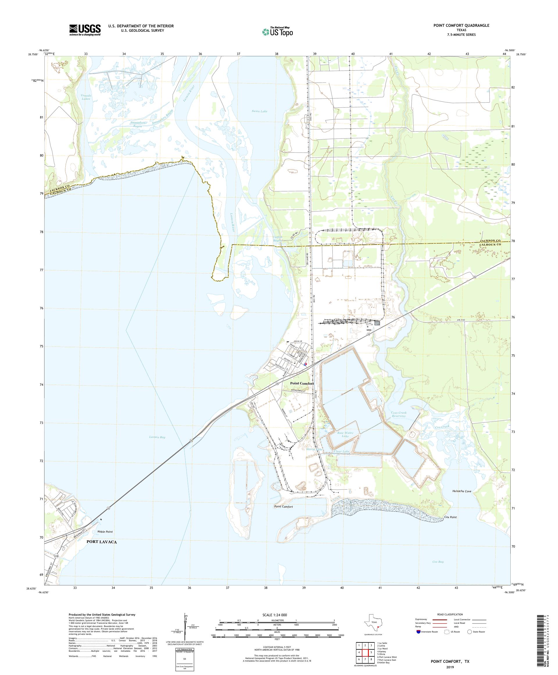 Point Comfort Texas US Topo Map – MyTopo Map Store