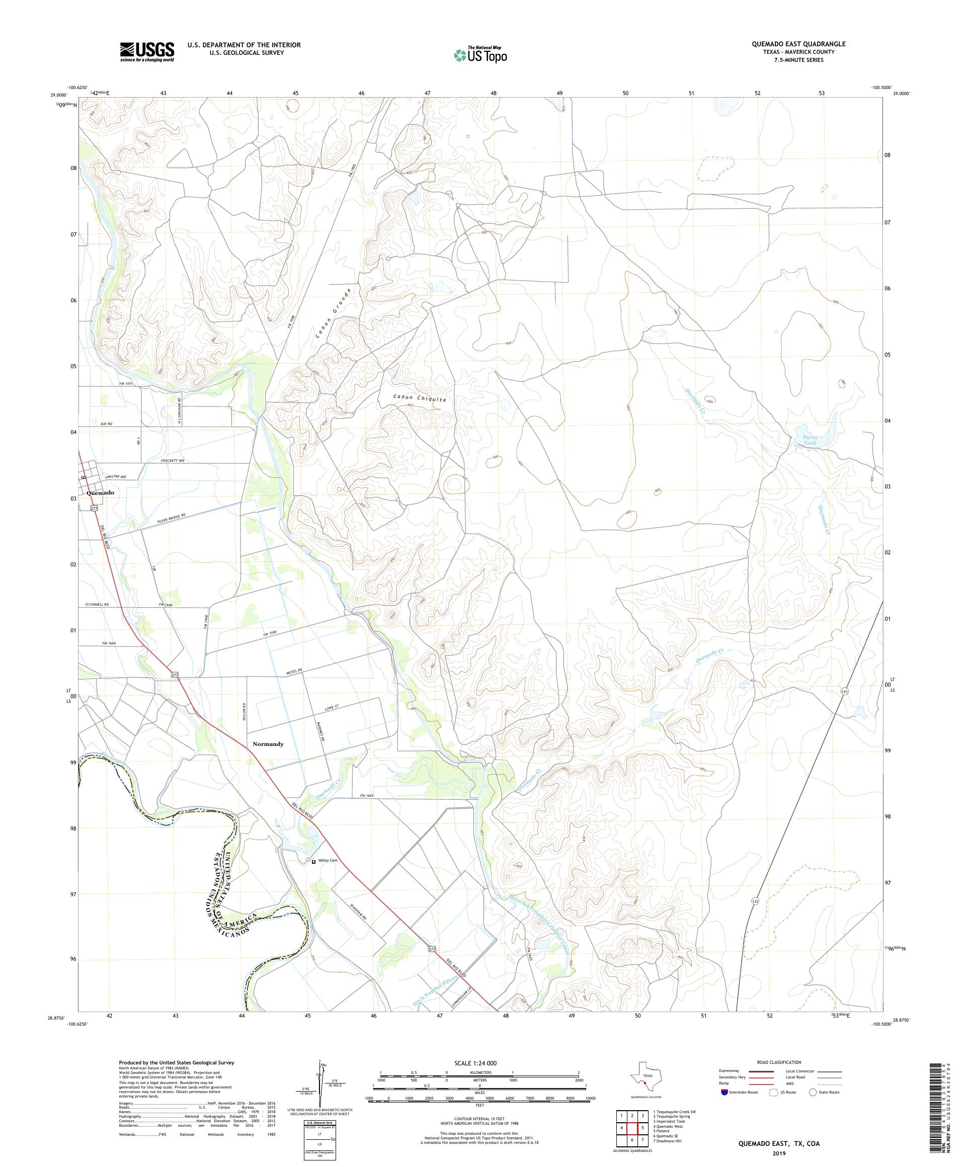 Quemado East Texas US Topo Map – MyTopo Map Store
