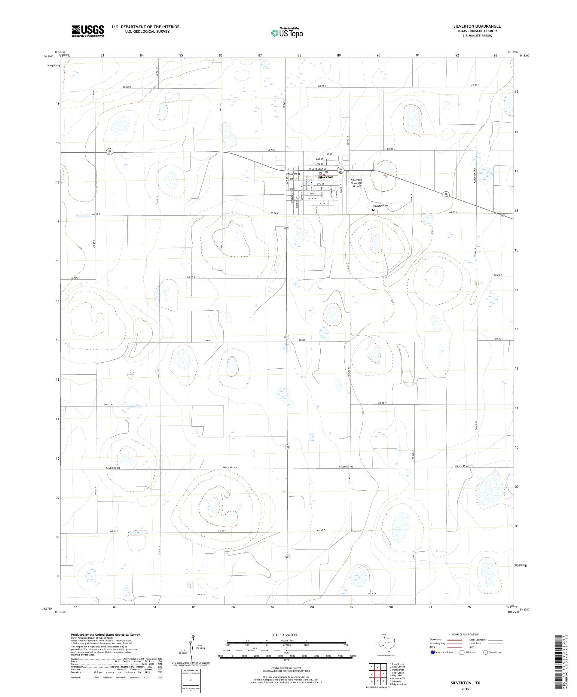 Silverton Texas US Topo Map – MyTopo Map Store