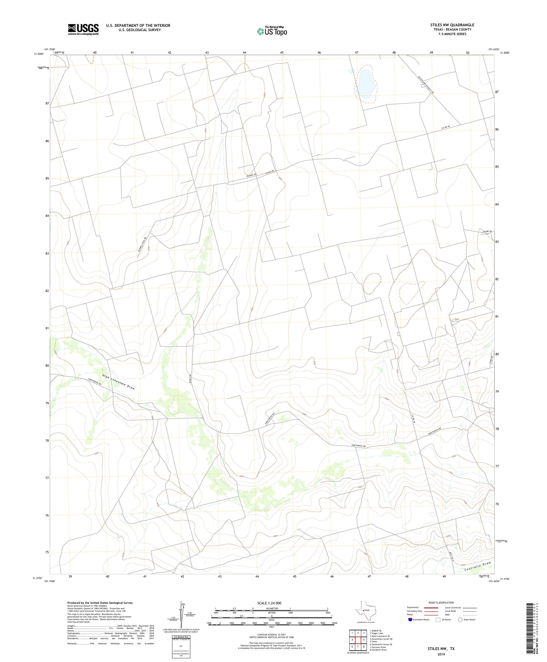 Stiles NW Texas US Topo Map – MyTopo Map Store