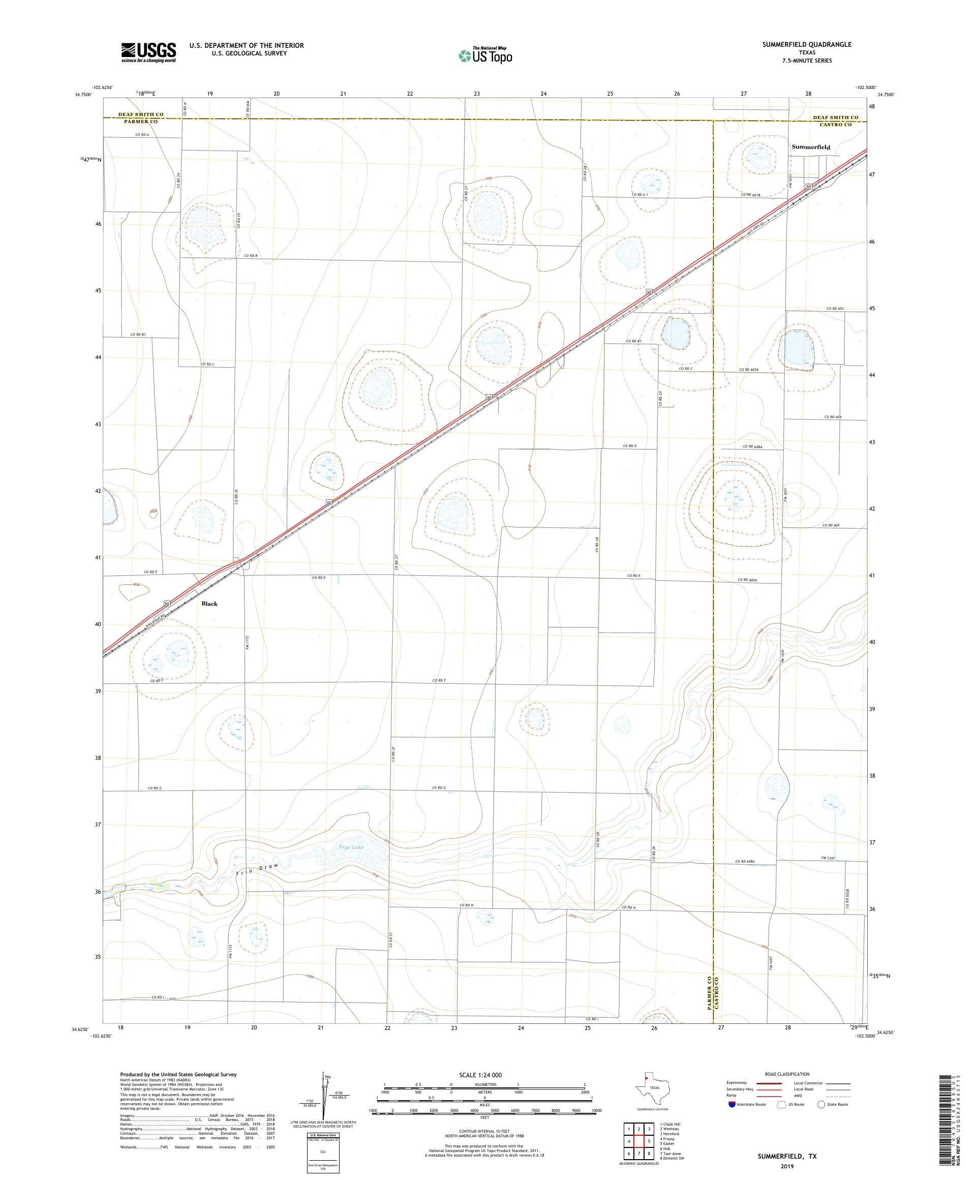 Summerfield Texas US Topo Map – MyTopo Map Store