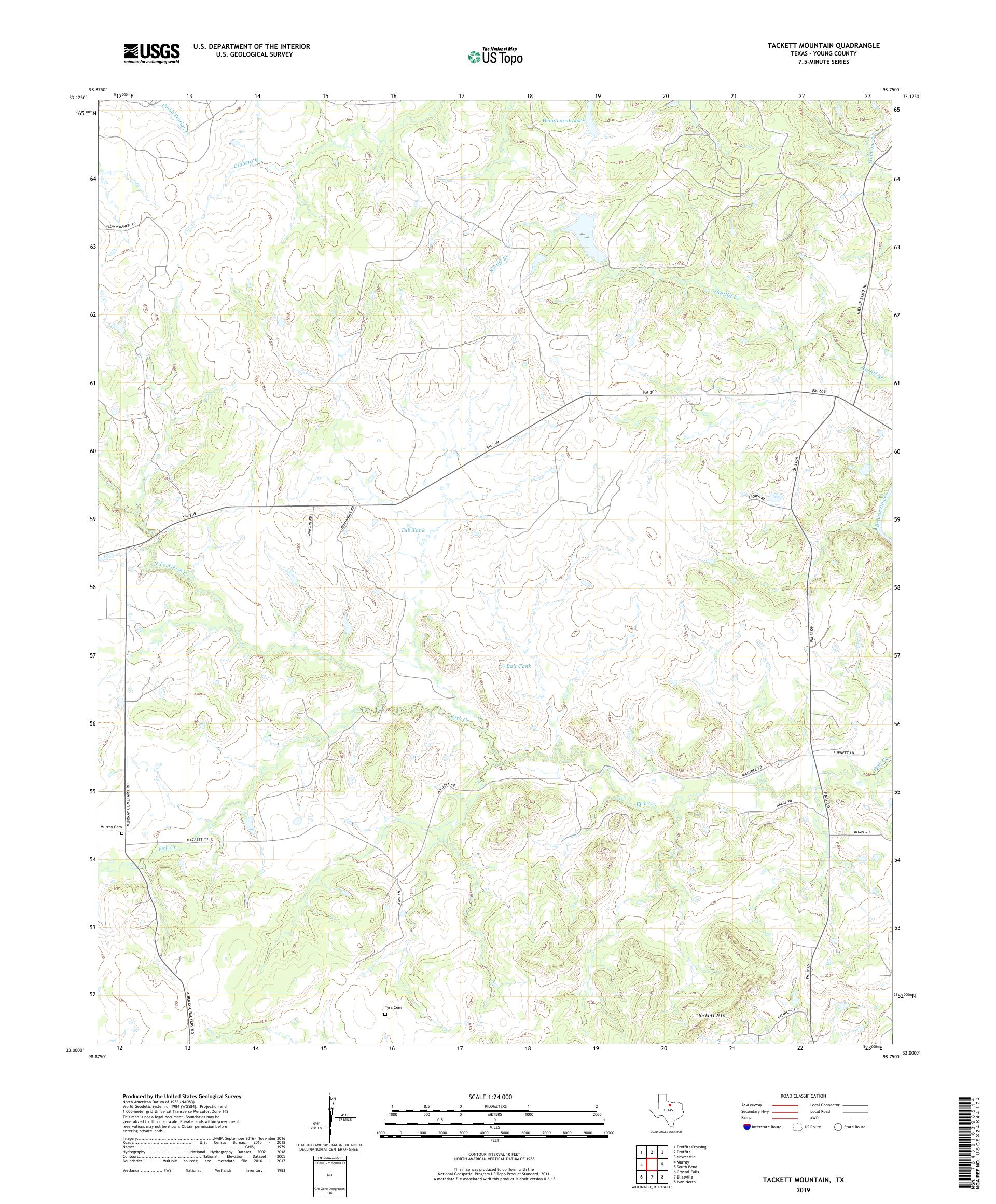 Tackett Mountain Texas US Topo Map – MyTopo Map Store