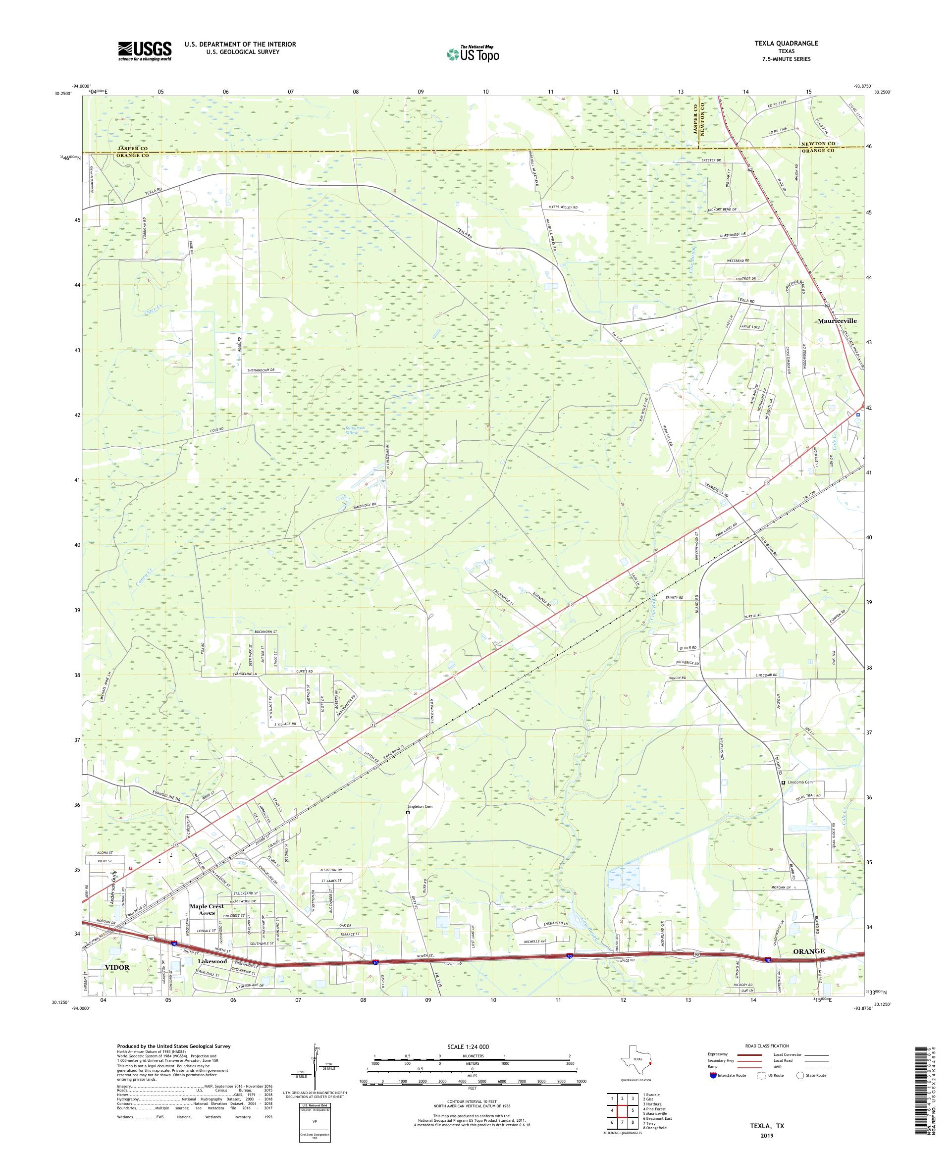 Texla Texas US Topo Map – MyTopo Map Store