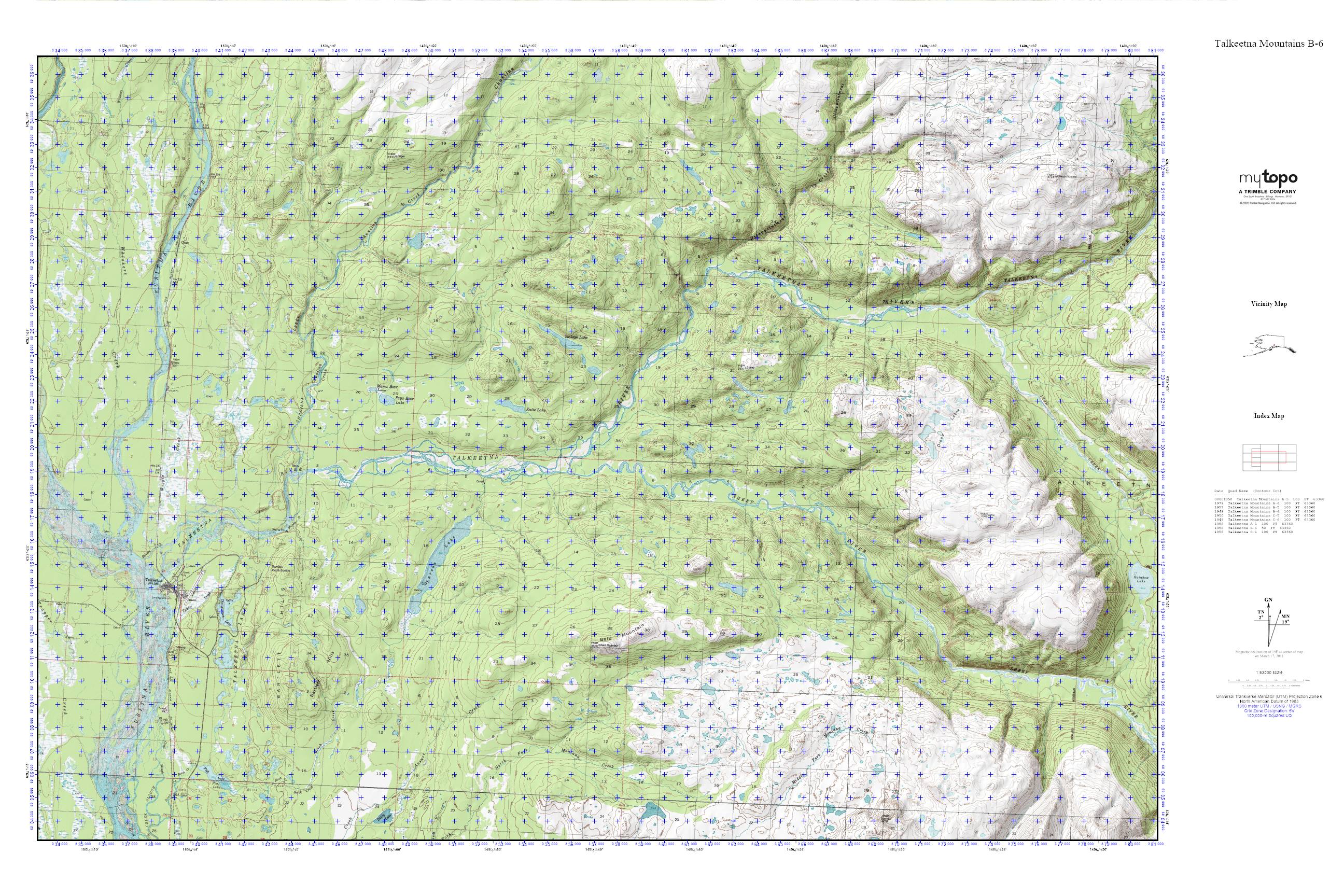 Talkeetna Mountains B-6 MyTopo Explorer Series Map – MyTopo Map Store
