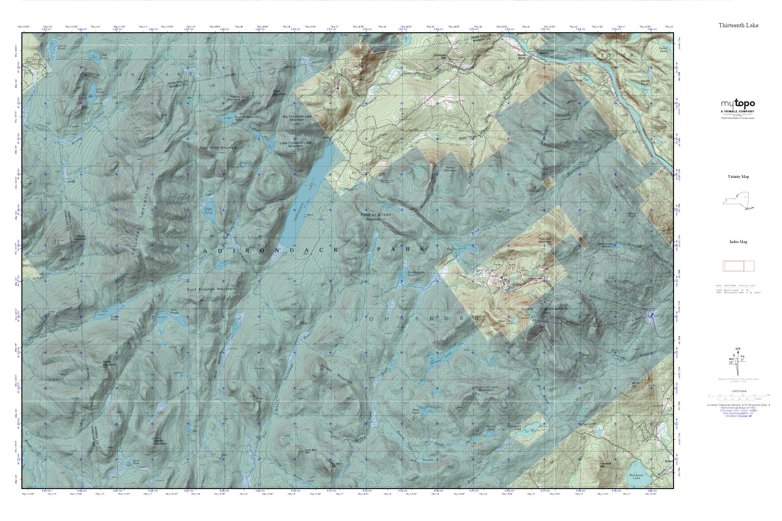 Thirteenth Lake MyTopo Explorer Series Map – MyTopo Map Store