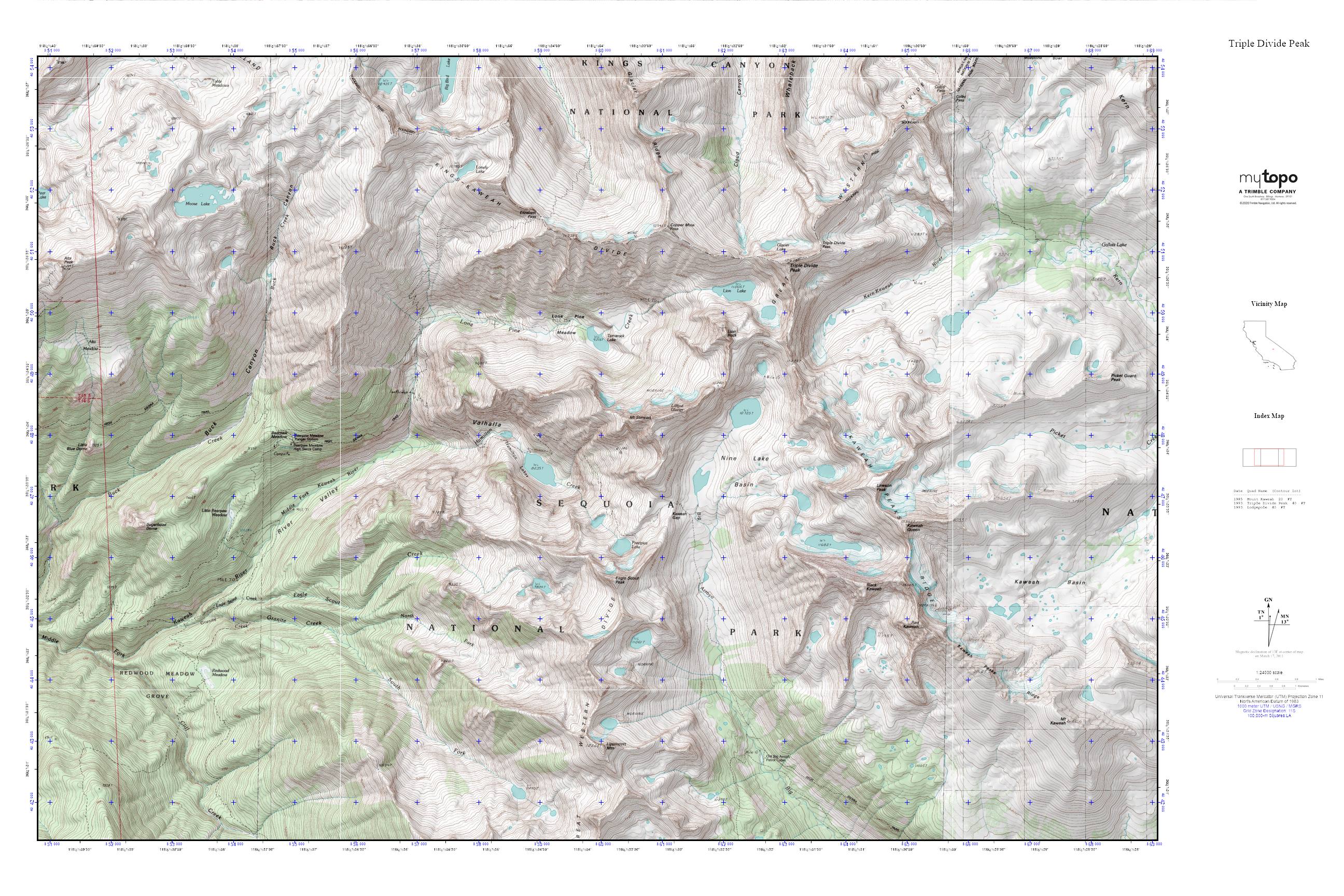 Triple Divide Peak MyTopo Explorer Series Map – MyTopo Map Store