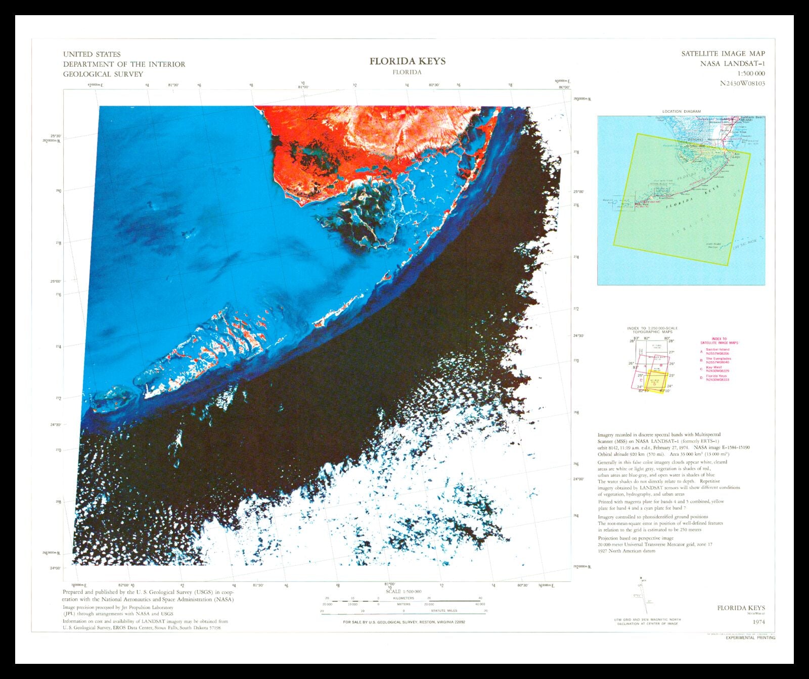 State of Florida Keys Satellite Map – MyTopo Map Store