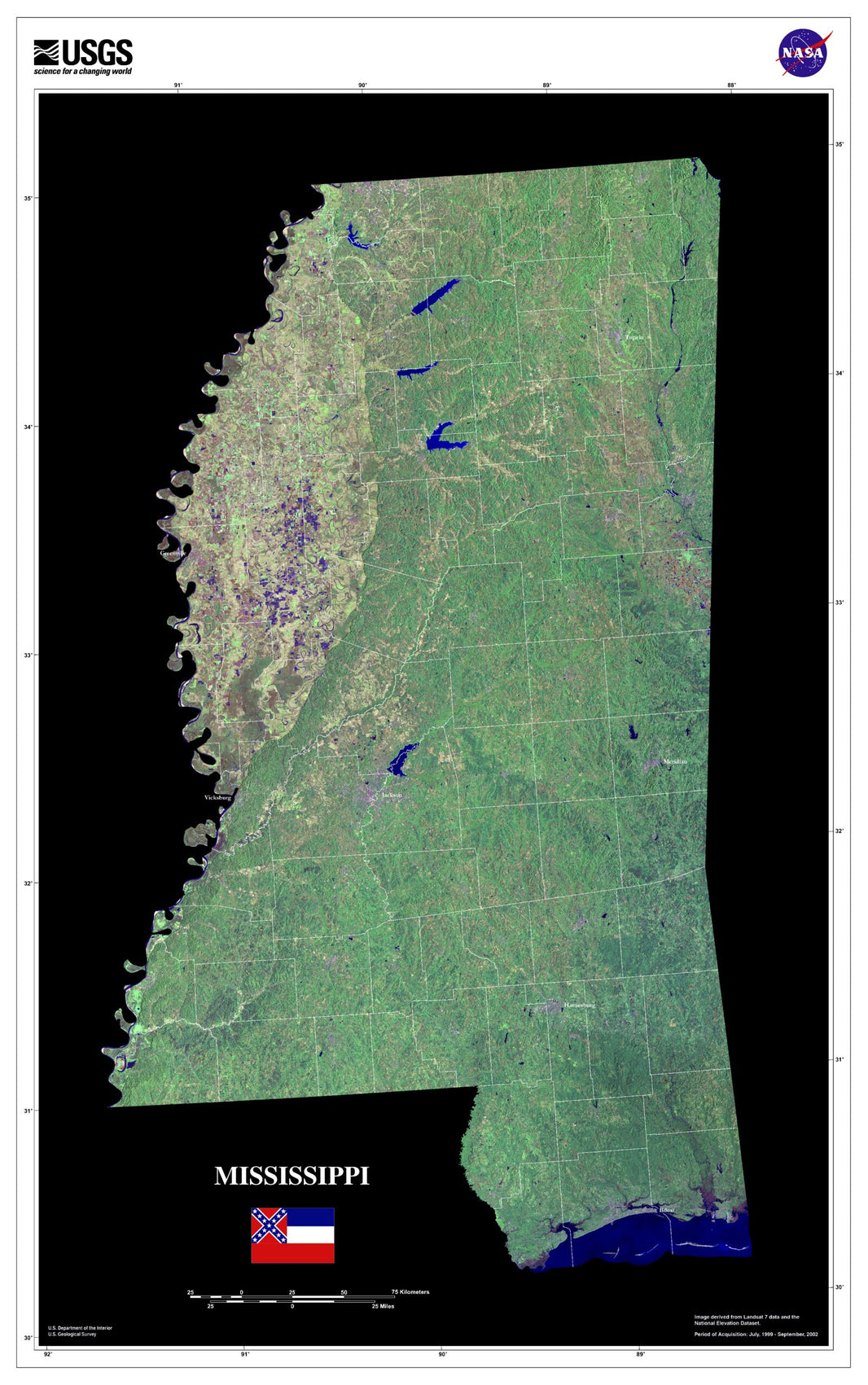 State of Mississippi Maps – MyTopo Map Store