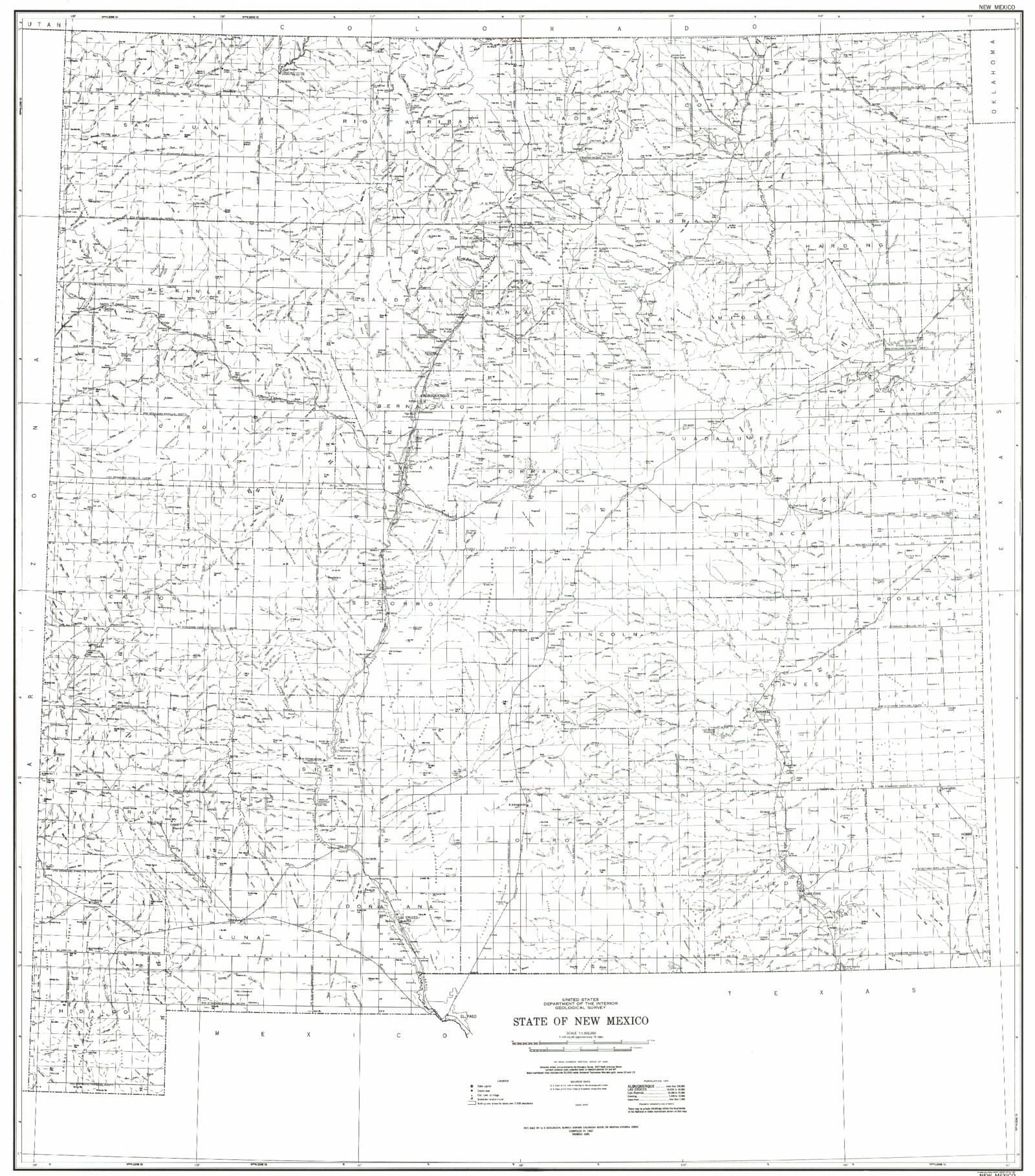 State of New Mexico Line Drawing Map – MyTopo Map Store