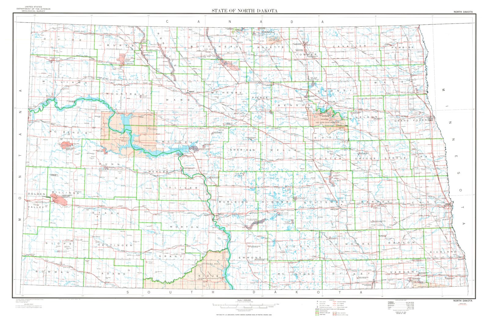 State of North Dakota Maps – MyTopo Map Store