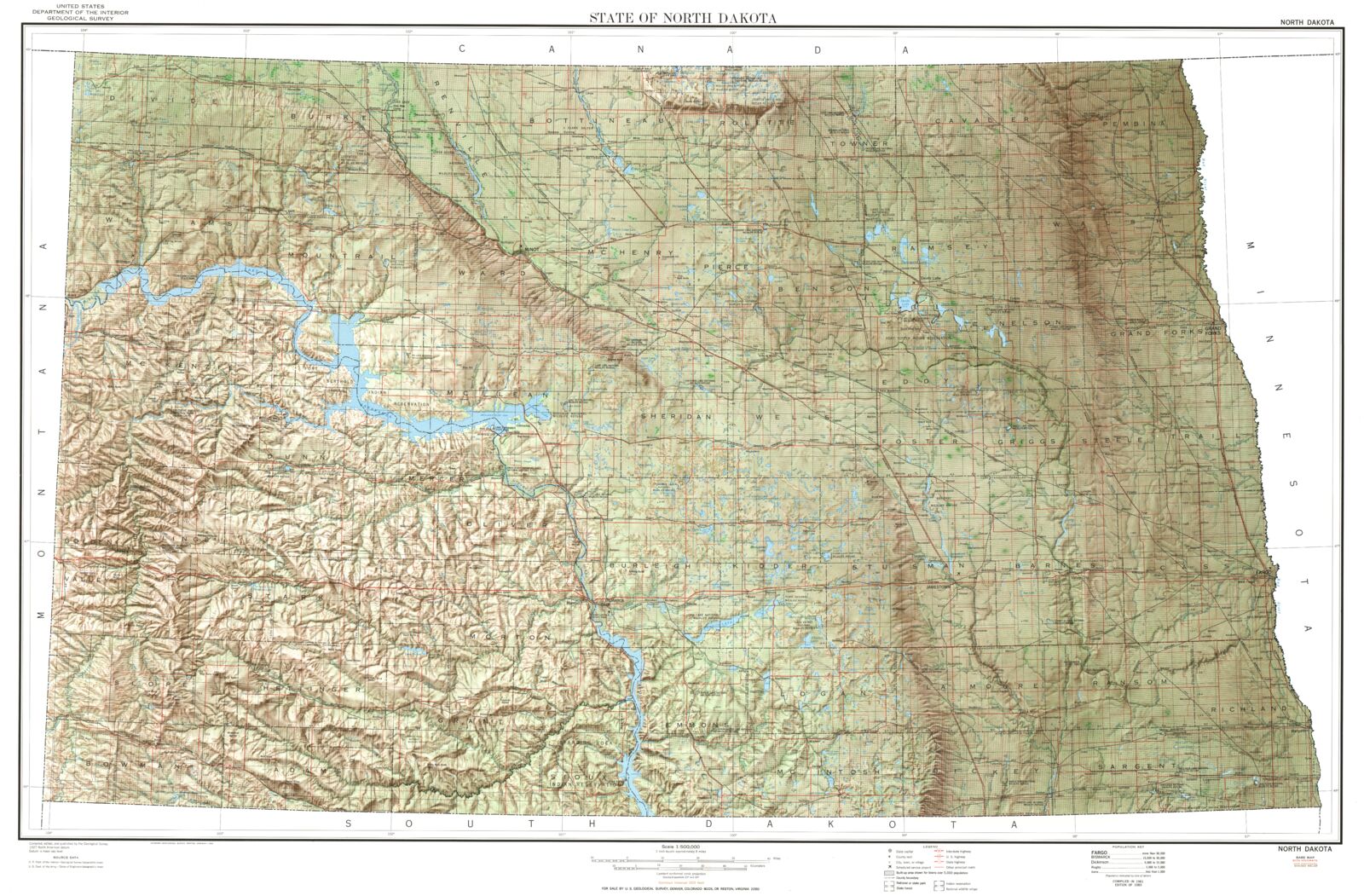 State of North Dakota Maps – MyTopo Map Store