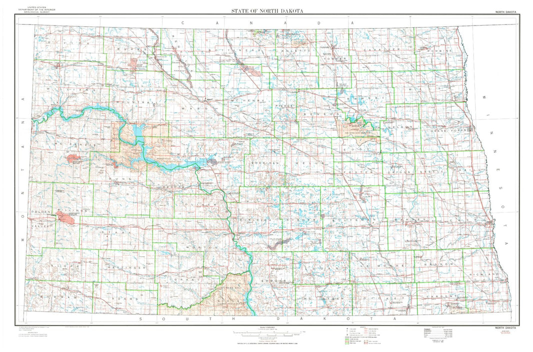State of North Dakota Maps – MyTopo Map Store