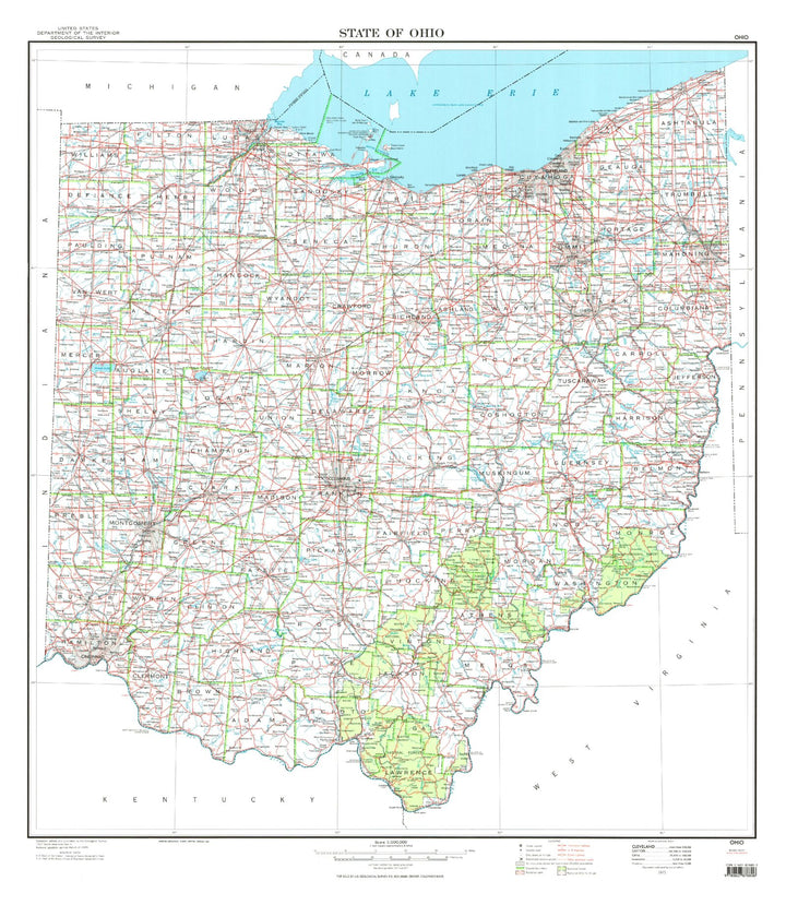 State of Ohio Maps – MyTopo Map Store