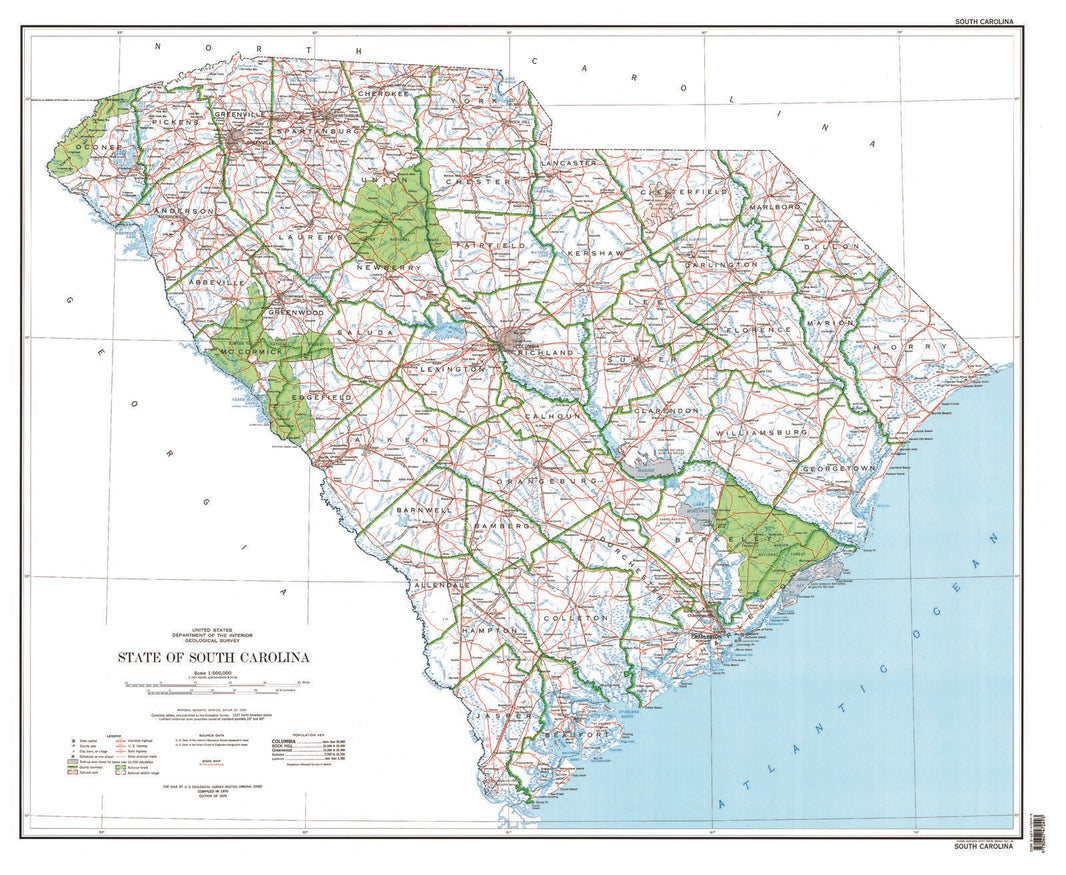 State of South Carolina Maps – MyTopo Map Store
