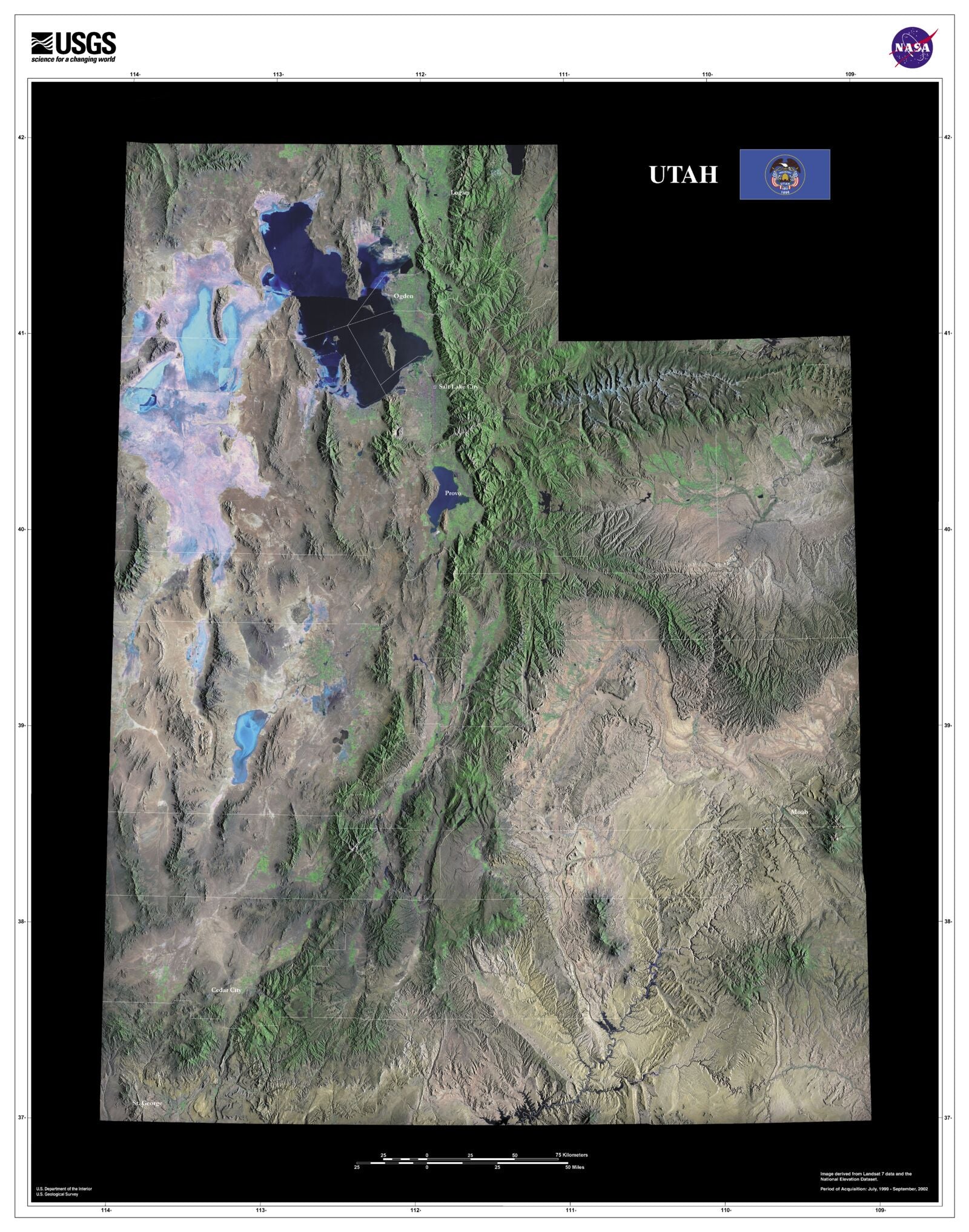State of Utah Satellite Map – MyTopo Map Store