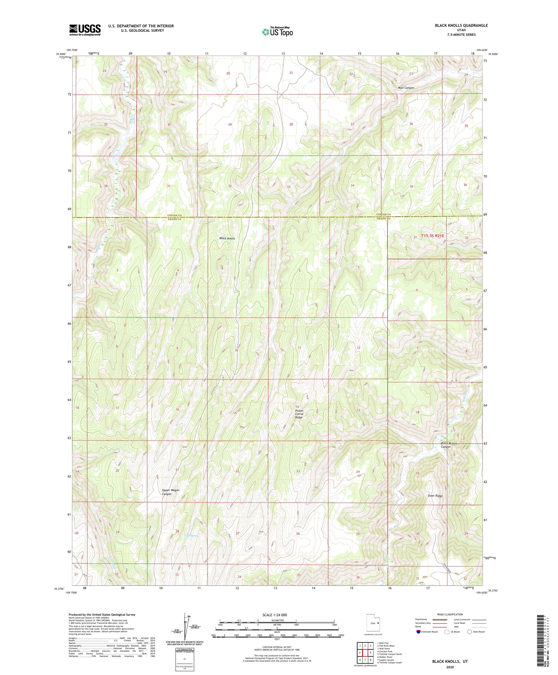 Black Knolls Utah US Topo Map – MyTopo Map Store