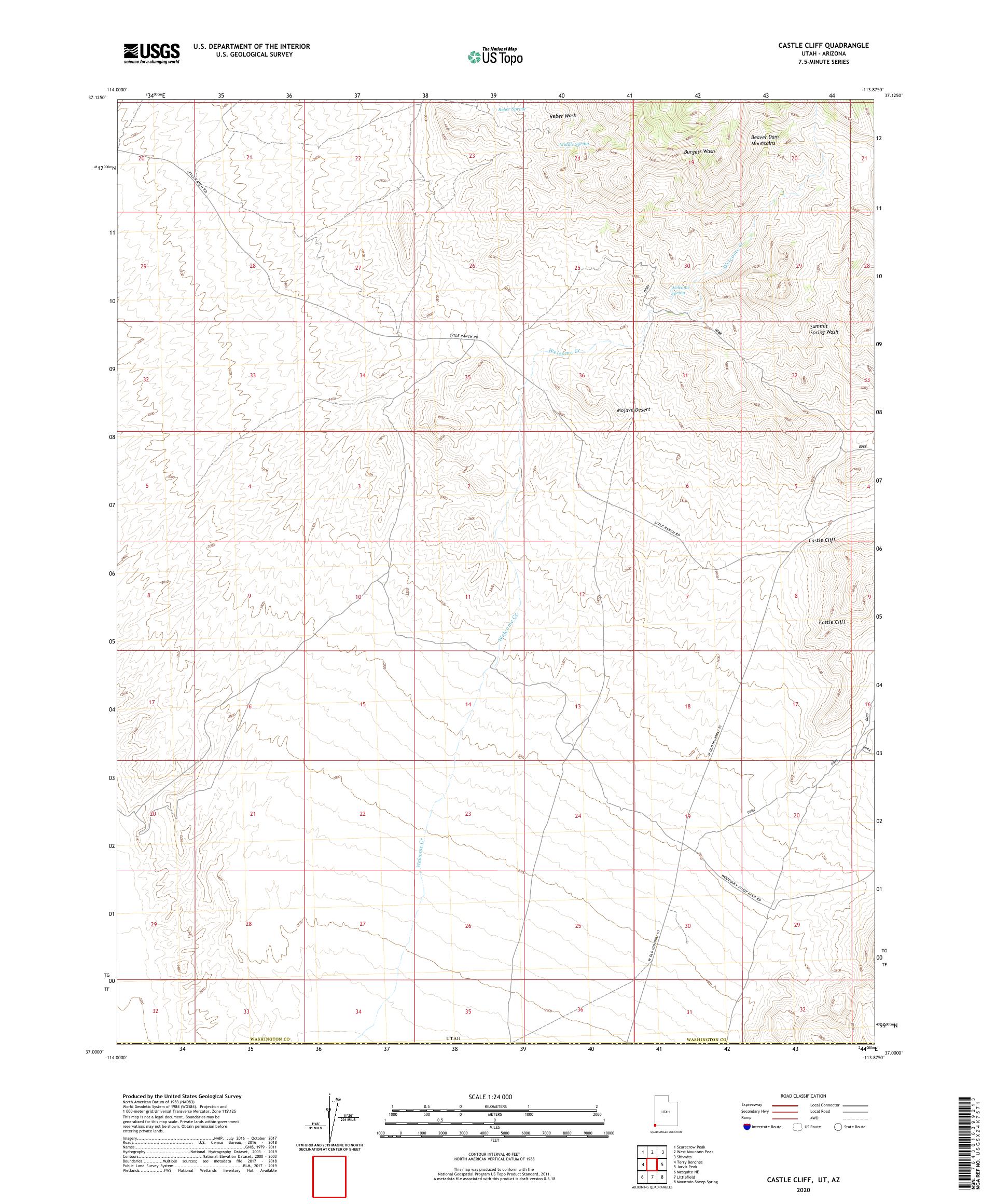 Castle Cliff Utah US Topo Map – MyTopo Map Store