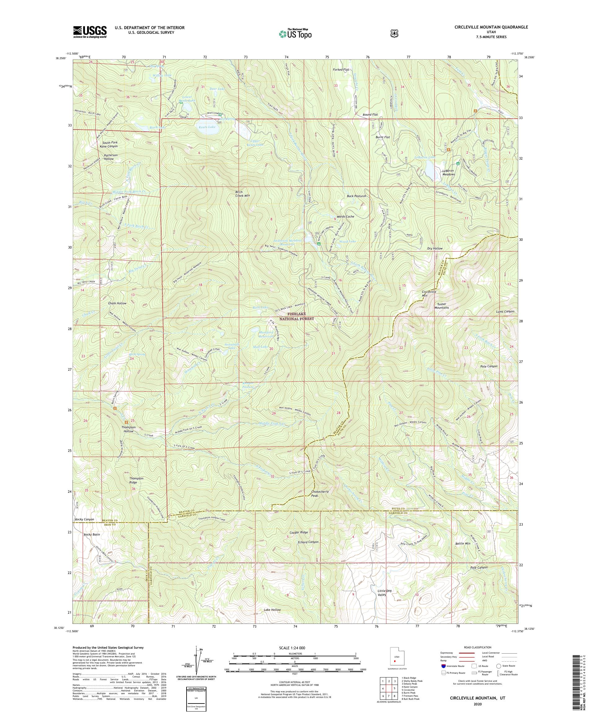 Circleville Mountain Utah US Topo Map – MyTopo Map Store