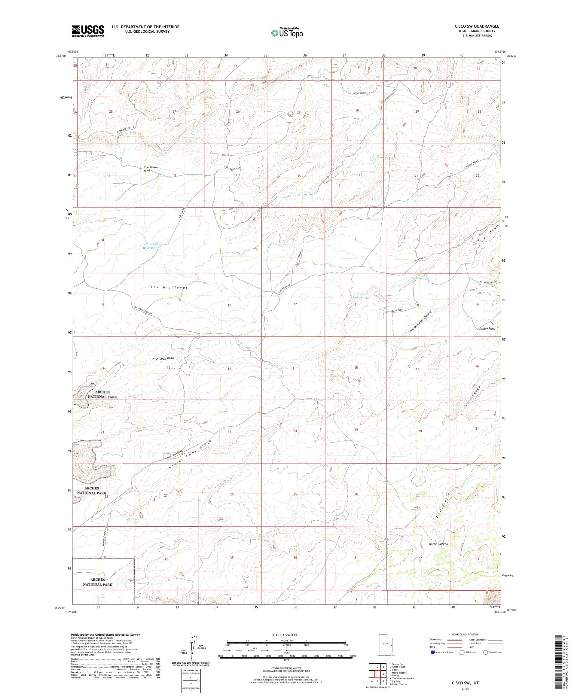 Cisco SW Utah US Topo Map – MyTopo Map Store