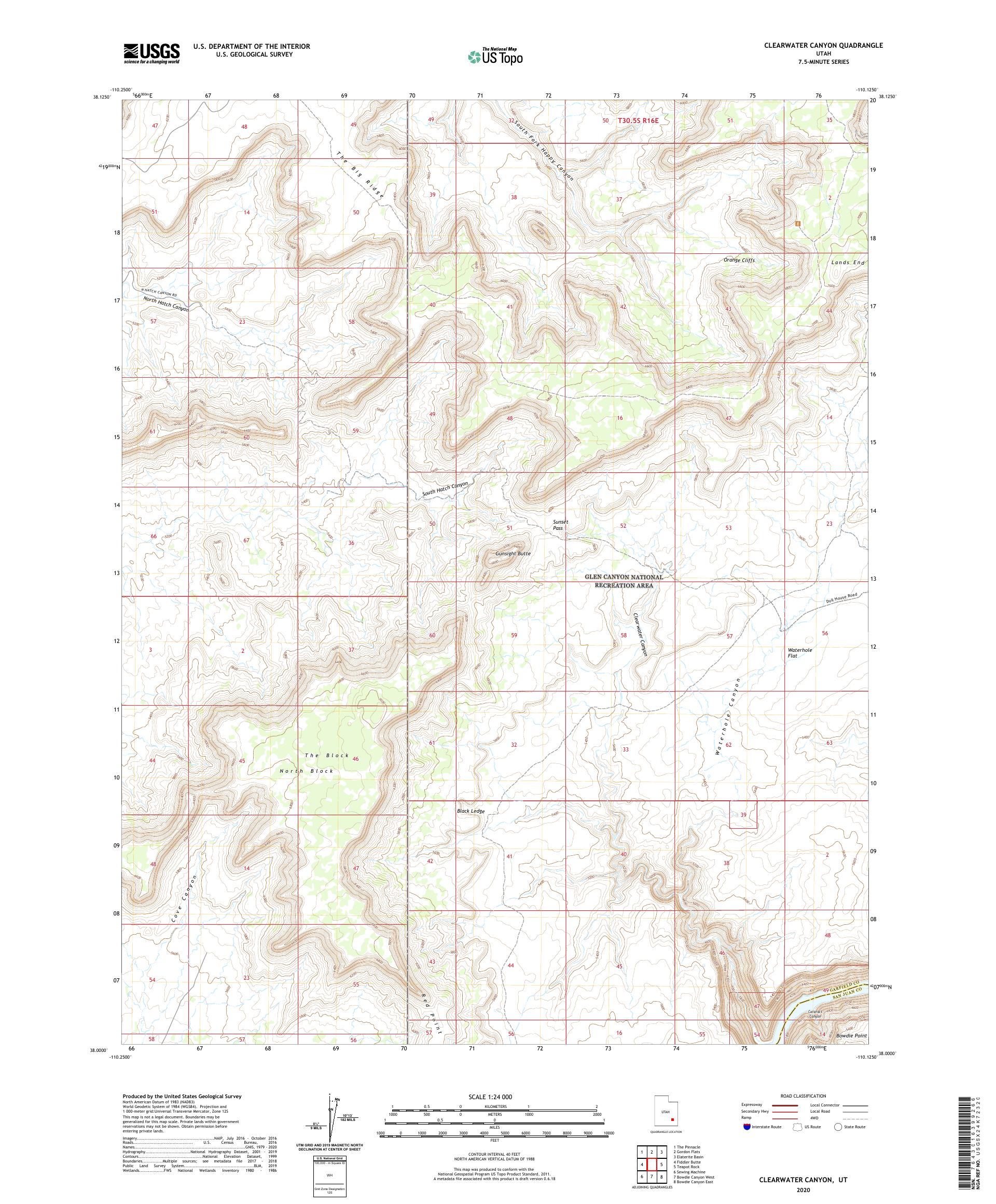 Clearwater Canyon Utah US Topo Map – MyTopo Map Store
