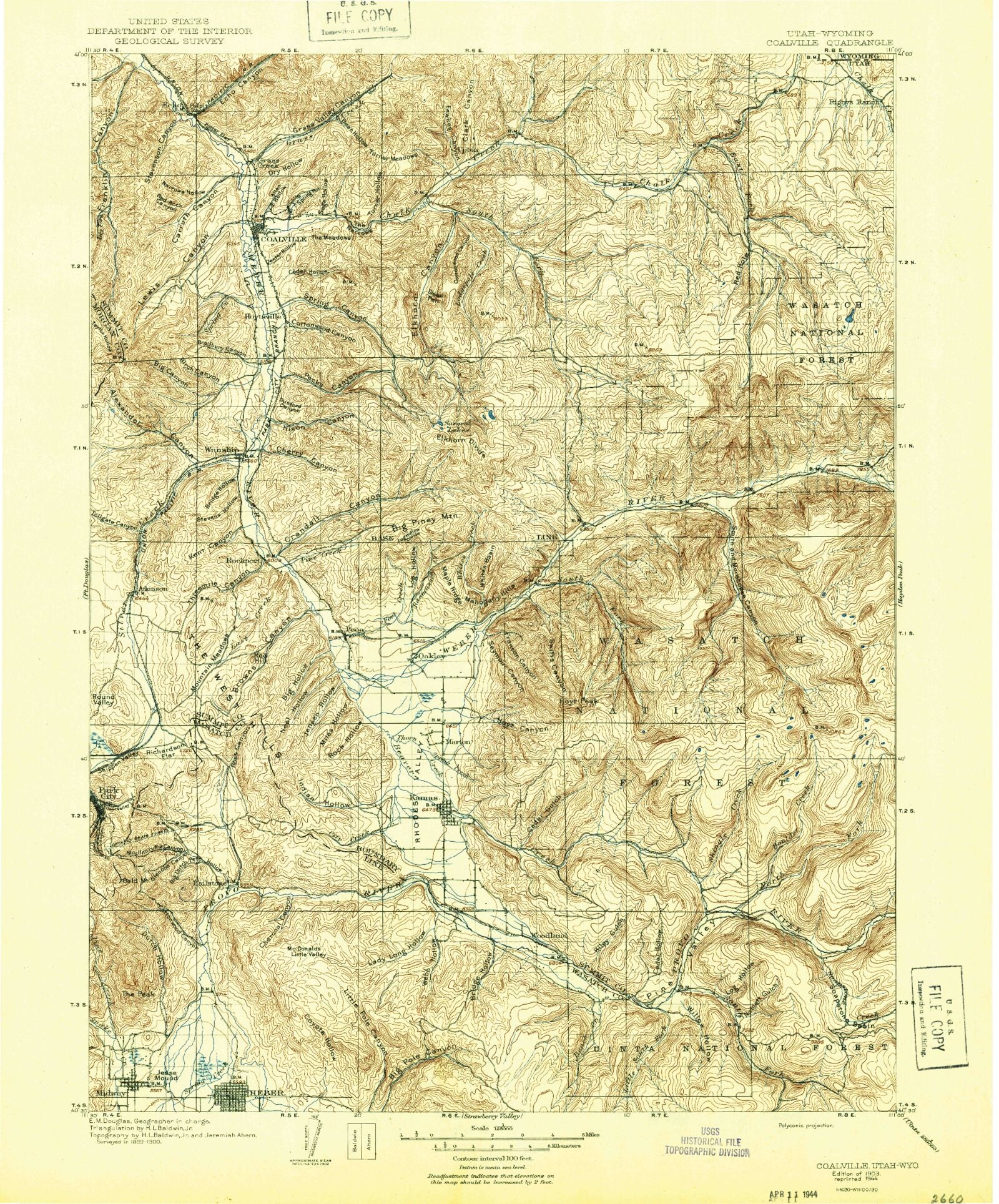 Historic 1903 Coalville Utah 30'x30' Topo Map – MyTopo Map Store