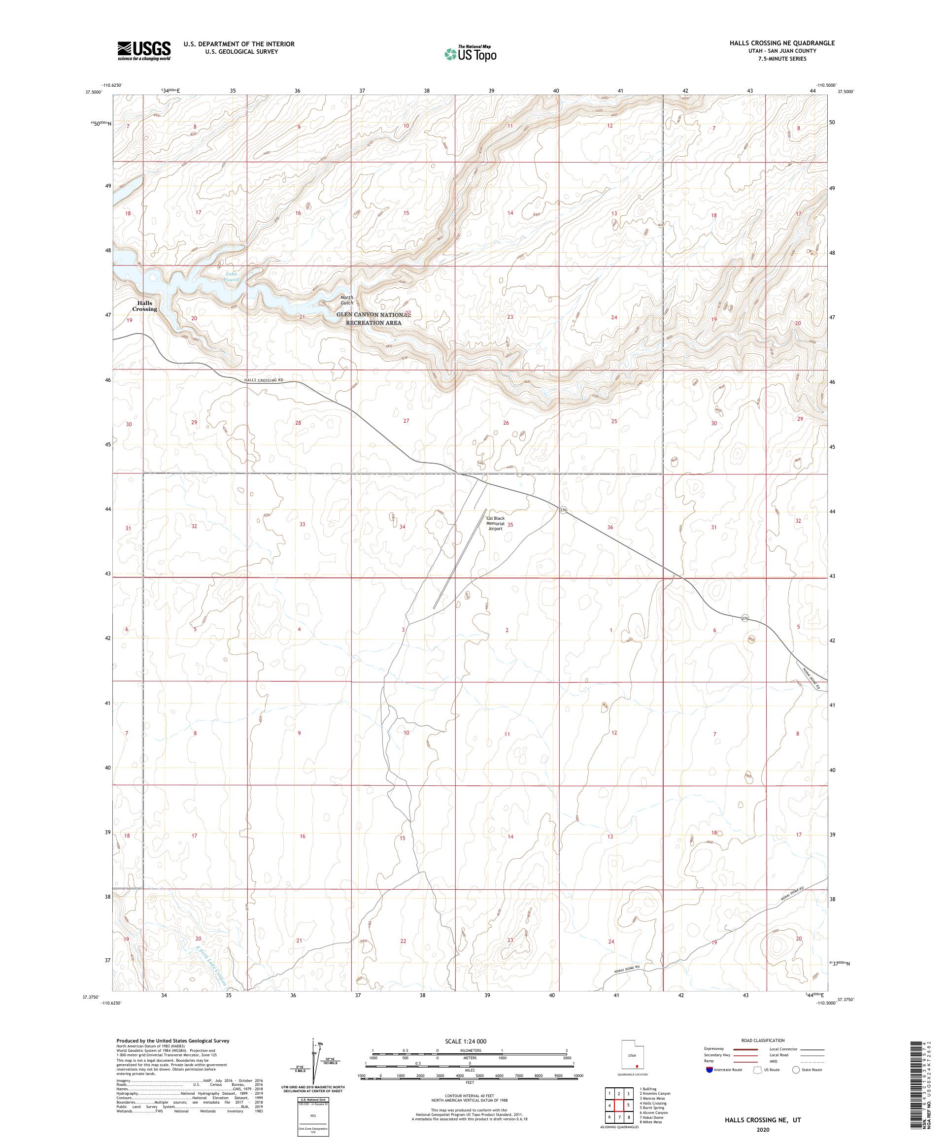 Halls Crossing NE Utah US Topo Map – MyTopo Map Store