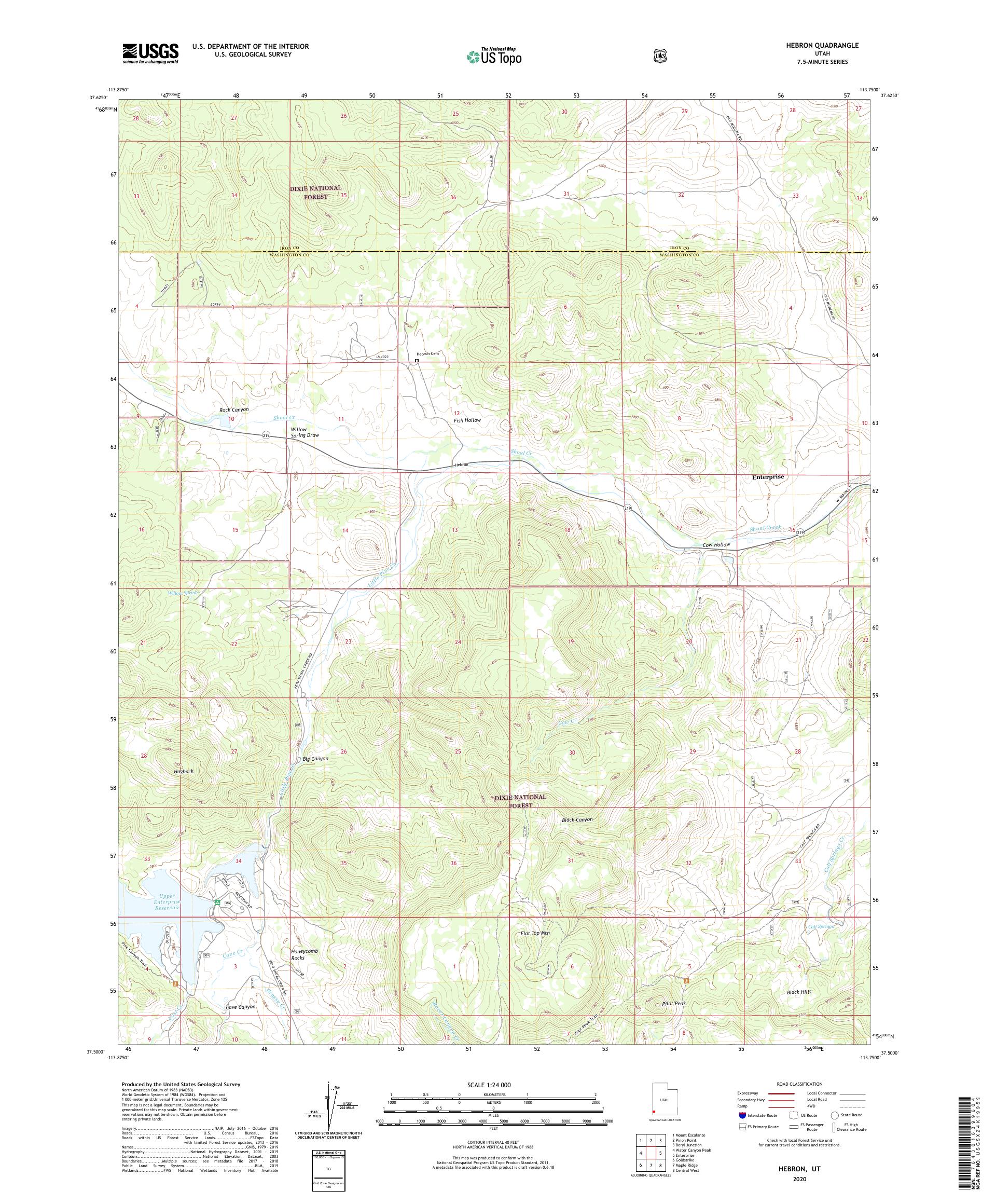 Hebron Utah US Topo Map – MyTopo Map Store