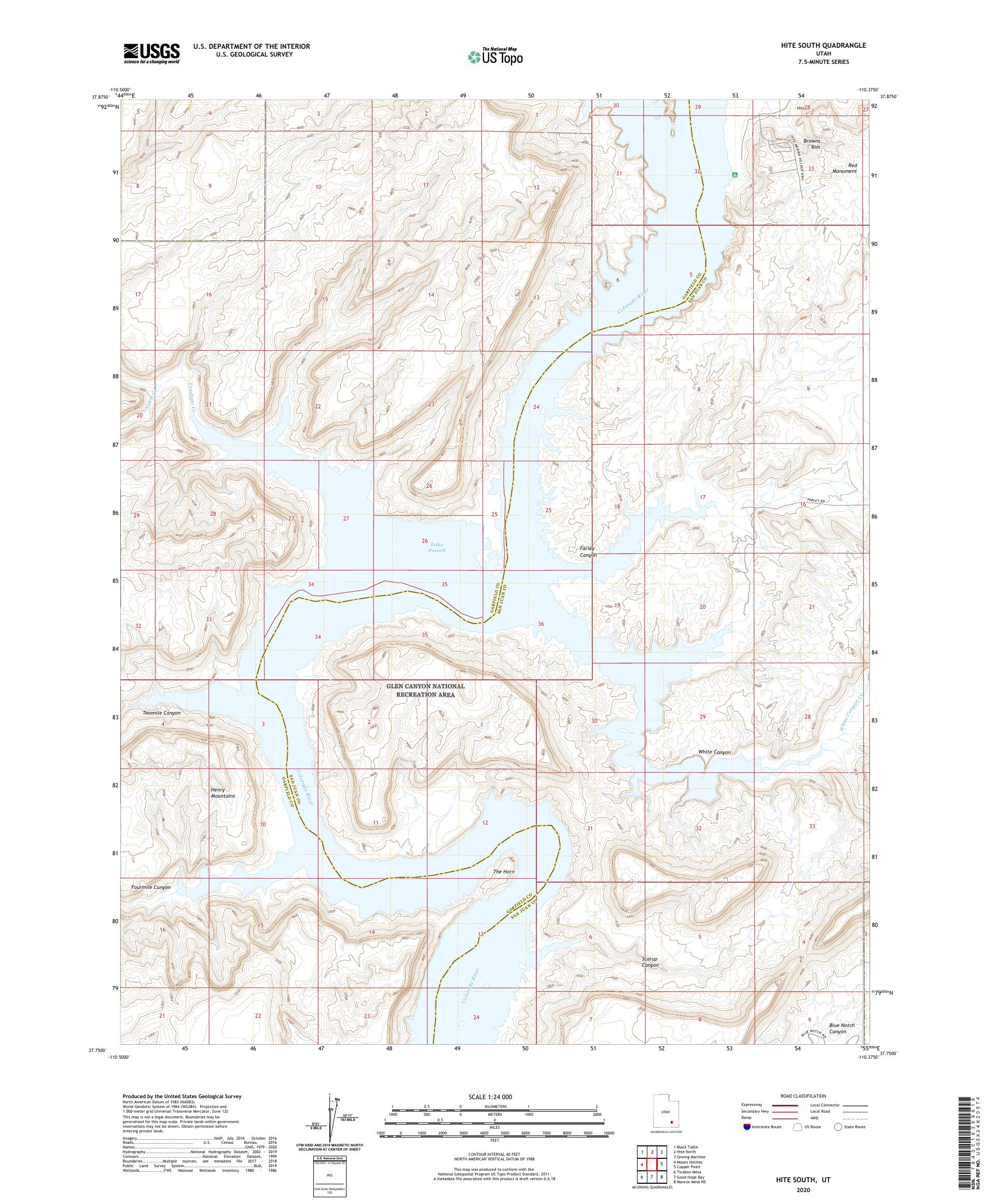Hite South Utah US Topo Map – MyTopo Map Store