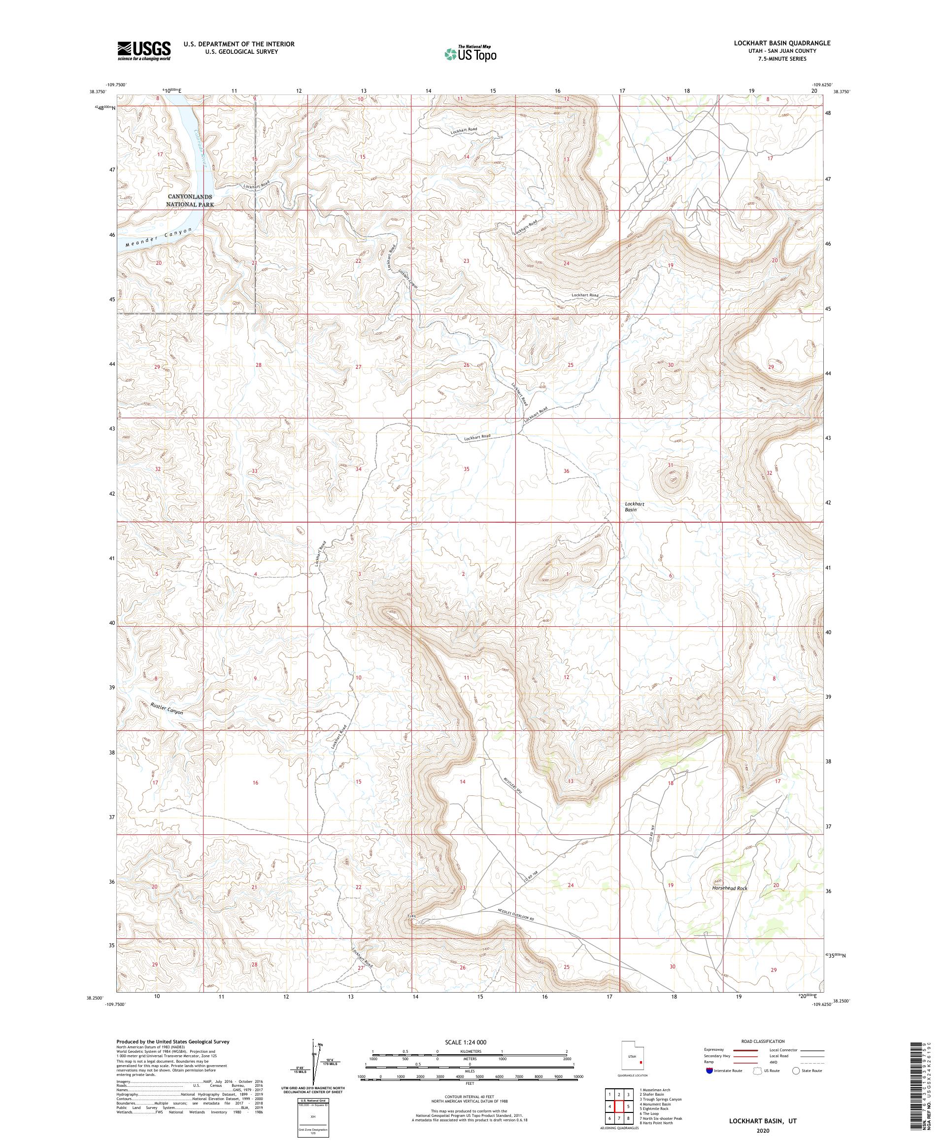 Lockhart Basin Utah US Topo Map – MyTopo Map Store