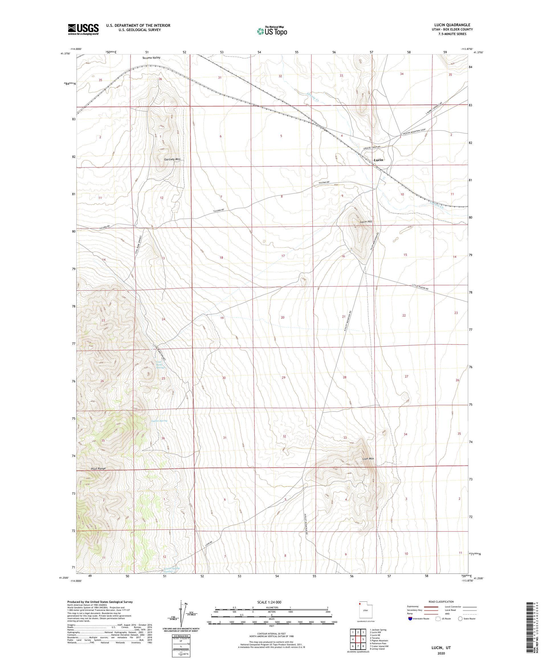 Lucin Utah US Topo Map – MyTopo Map Store