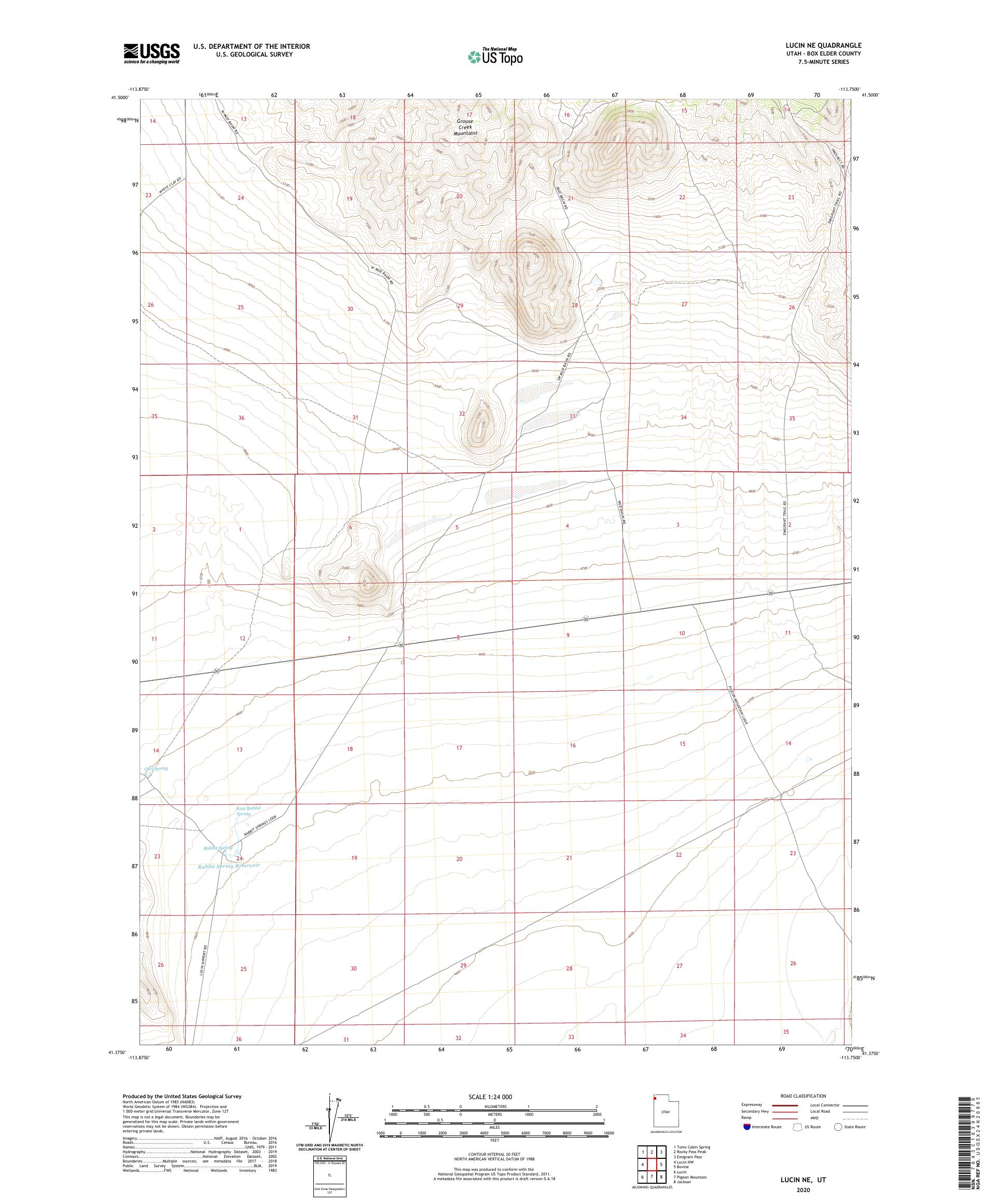Lucin NE Utah US Topo Map – MyTopo Map Store