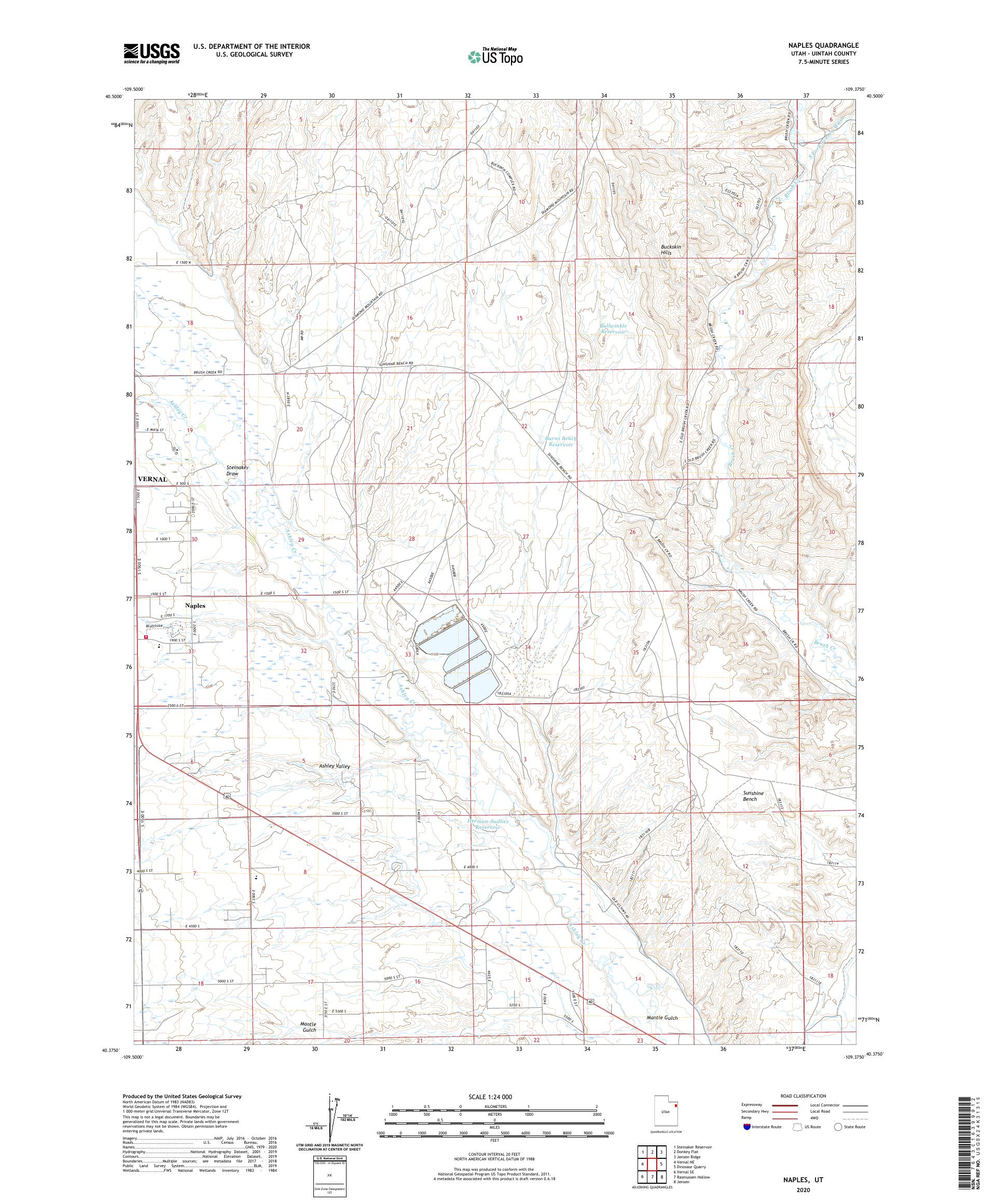 Naples Utah US Topo Map – MyTopo Map Store