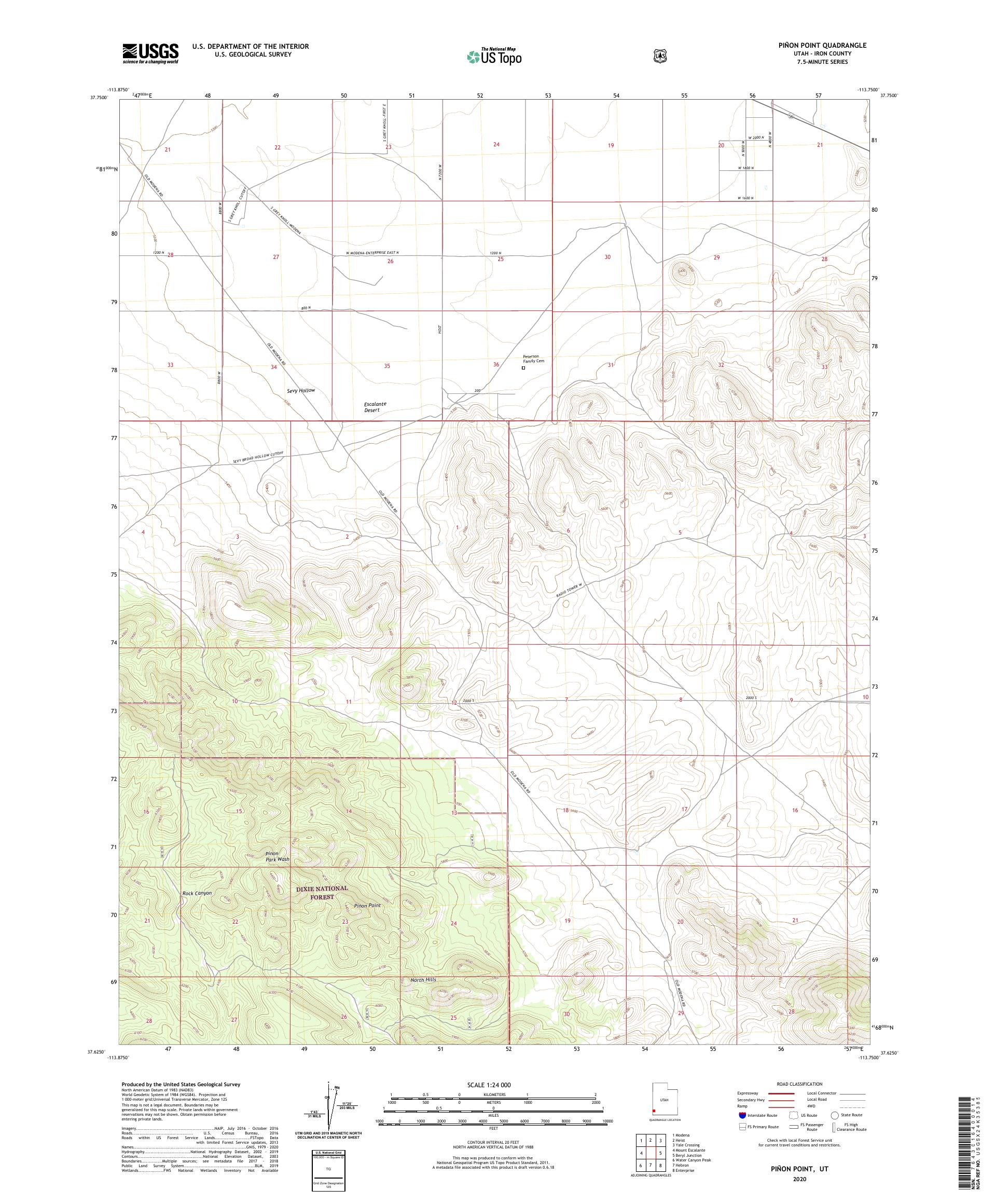 Pinon Point Utah US Topo Map – MyTopo Map Store