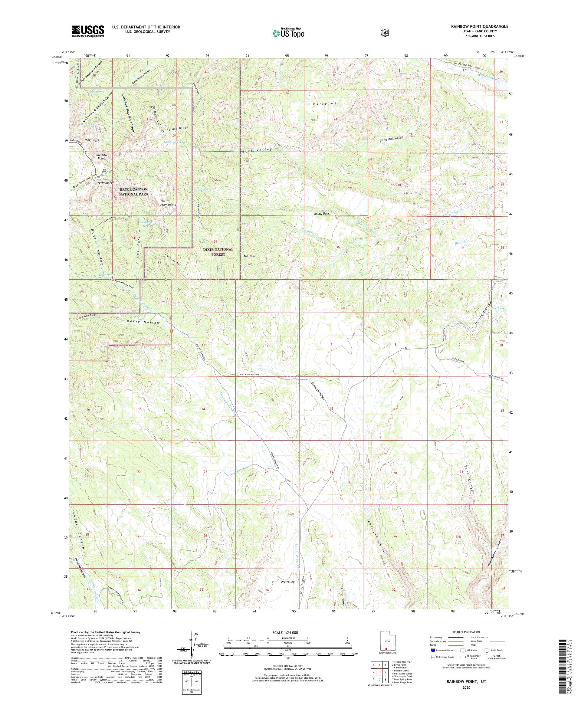 Rainbow Point Utah US Topo Map – MyTopo Map Store