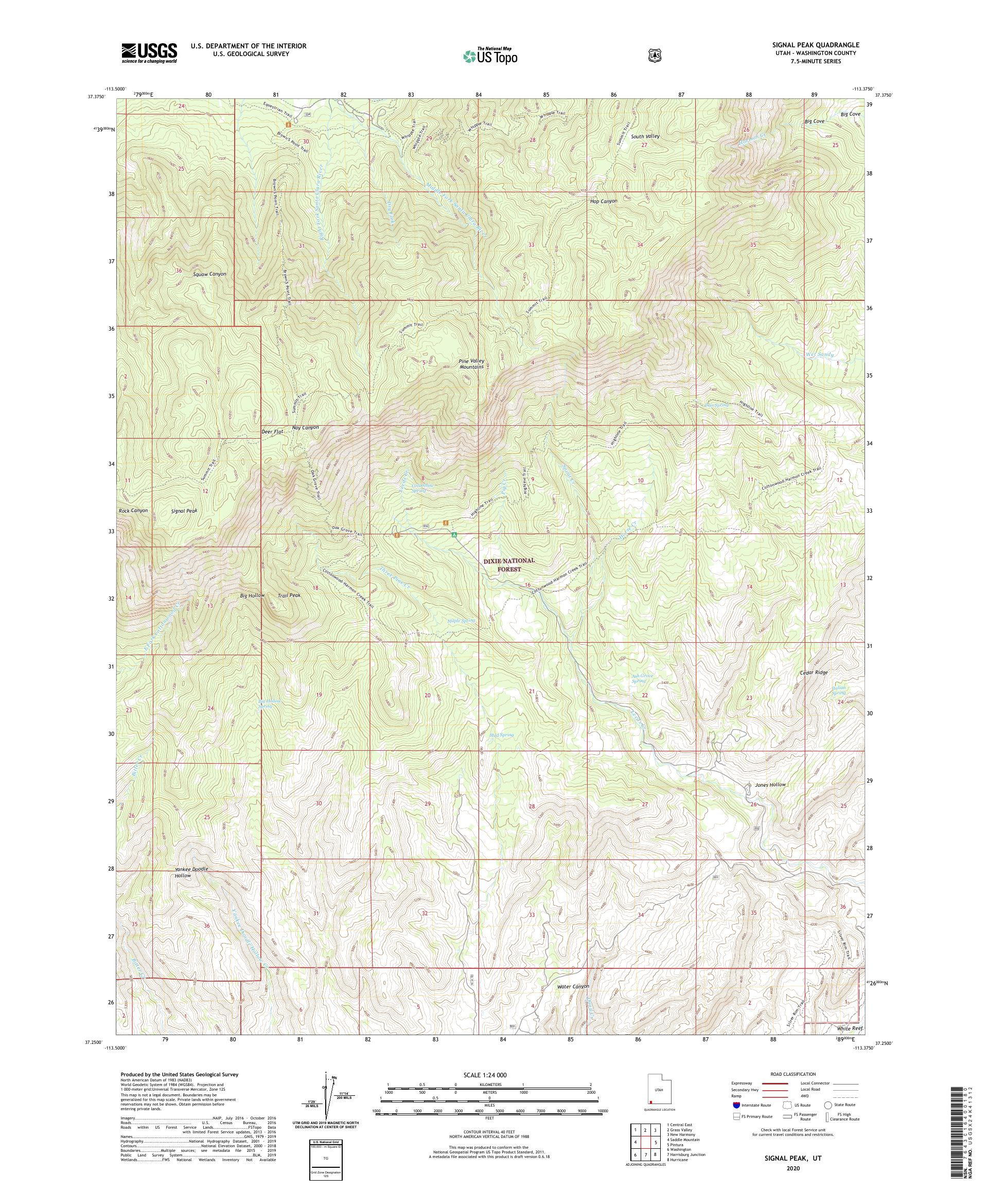 Signal Peak Utah US Topo Map – MyTopo Map Store