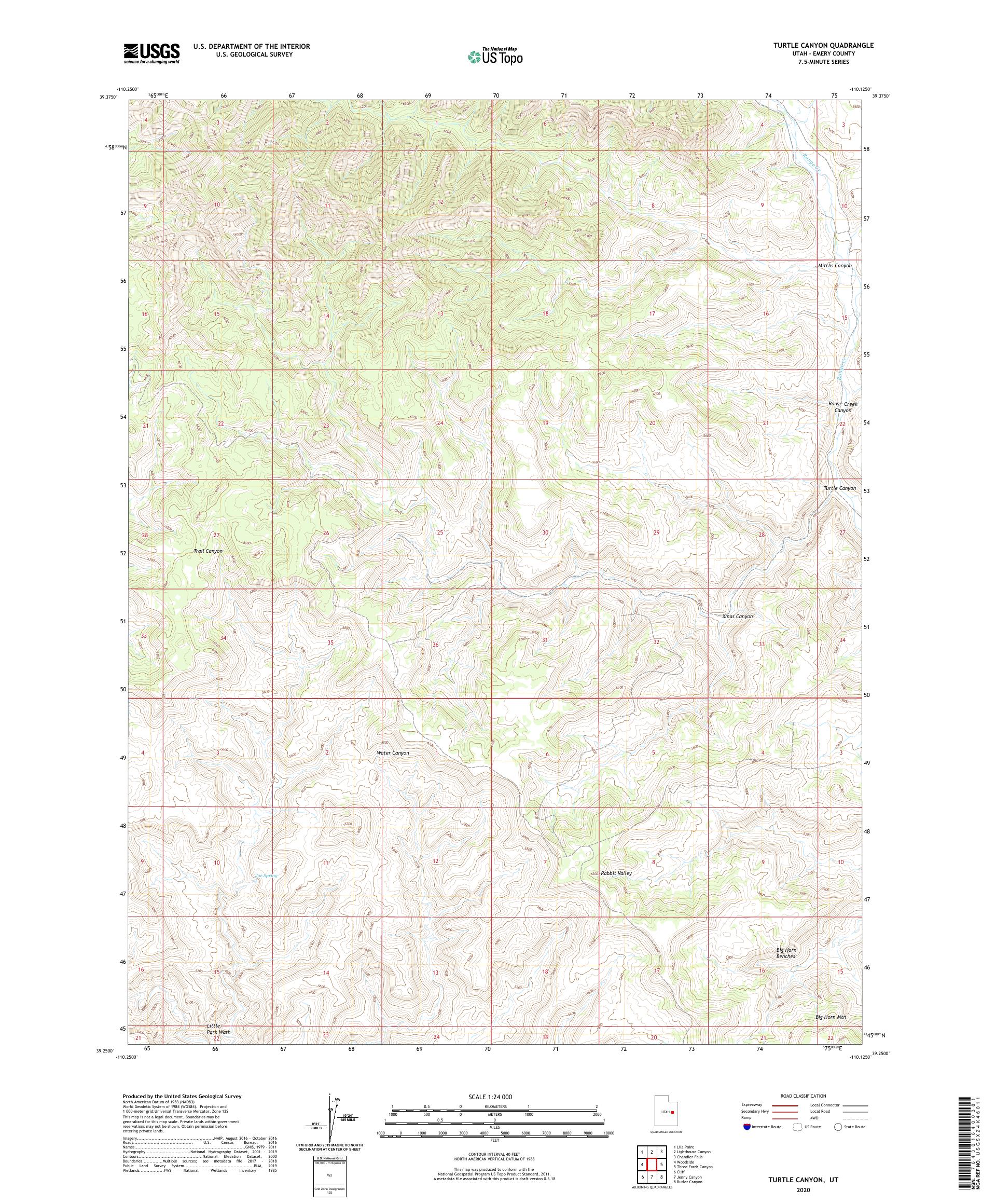 Turtle Canyon Utah US Topo Map – MyTopo Map Store