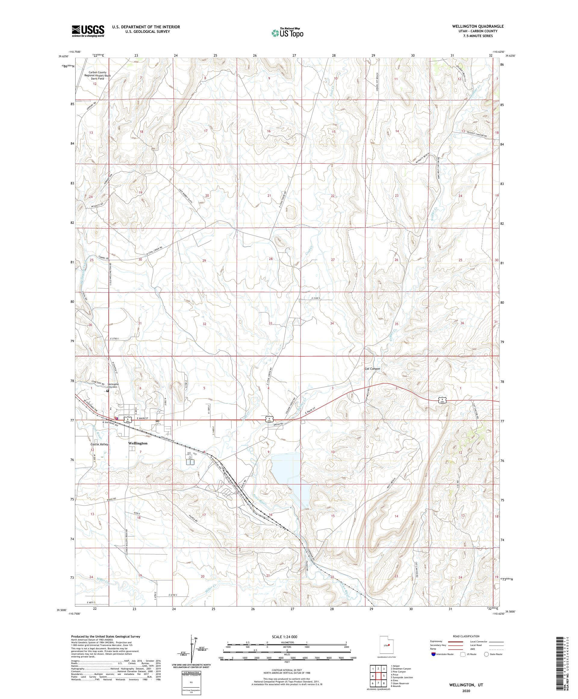 Wellington Utah US Topo Map – MyTopo Map Store