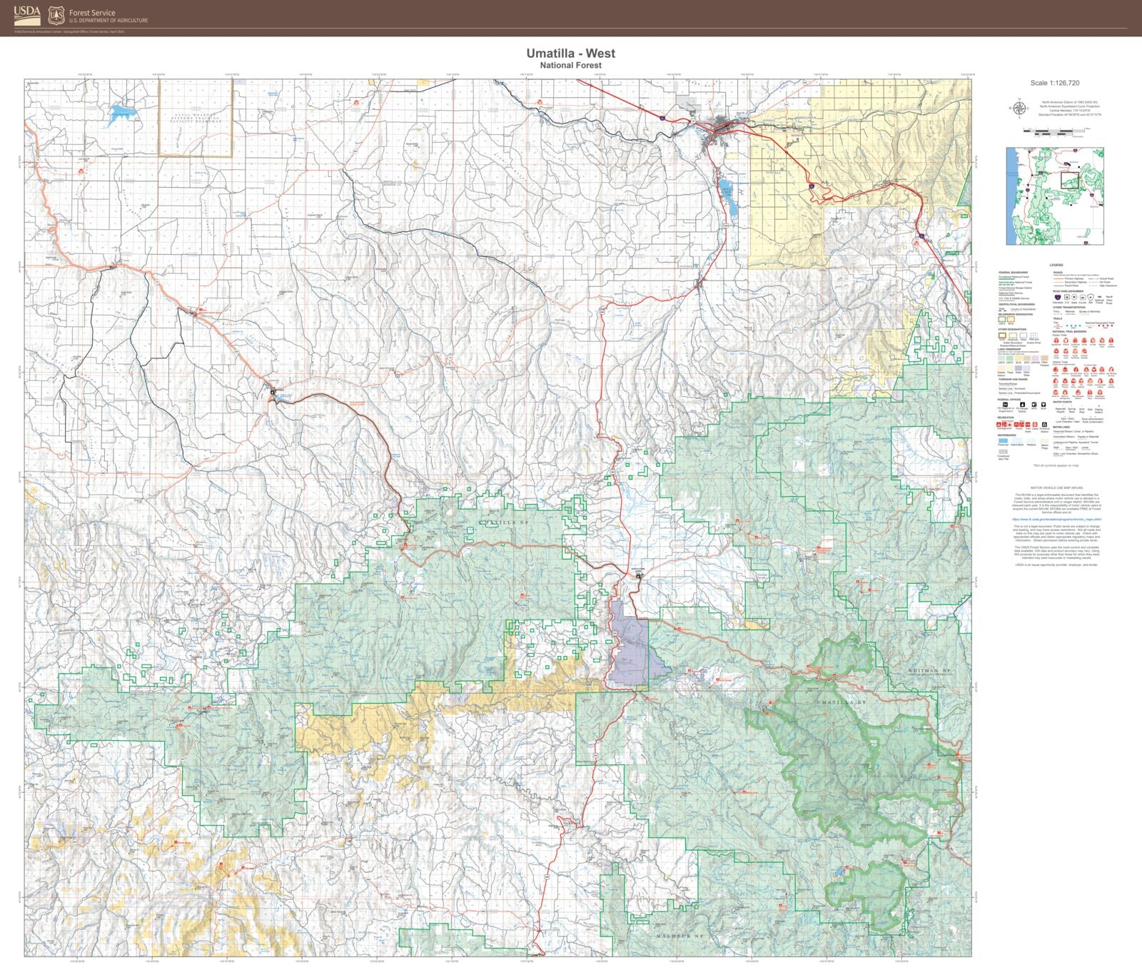 Umatilla National Forest West Map – MyTopo Map Store