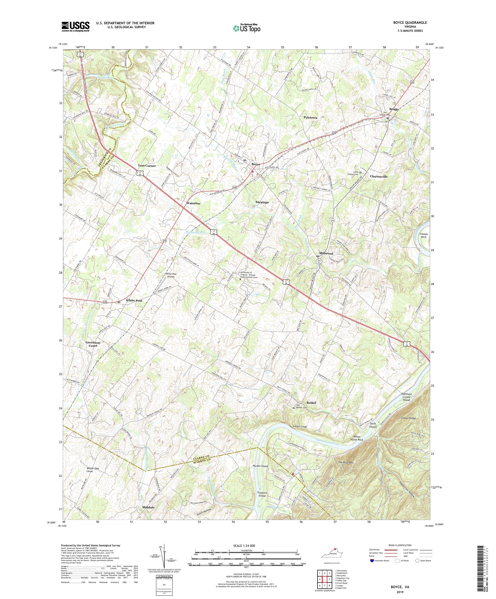 Boyce Virginia US Topo Map – MyTopo Map Store