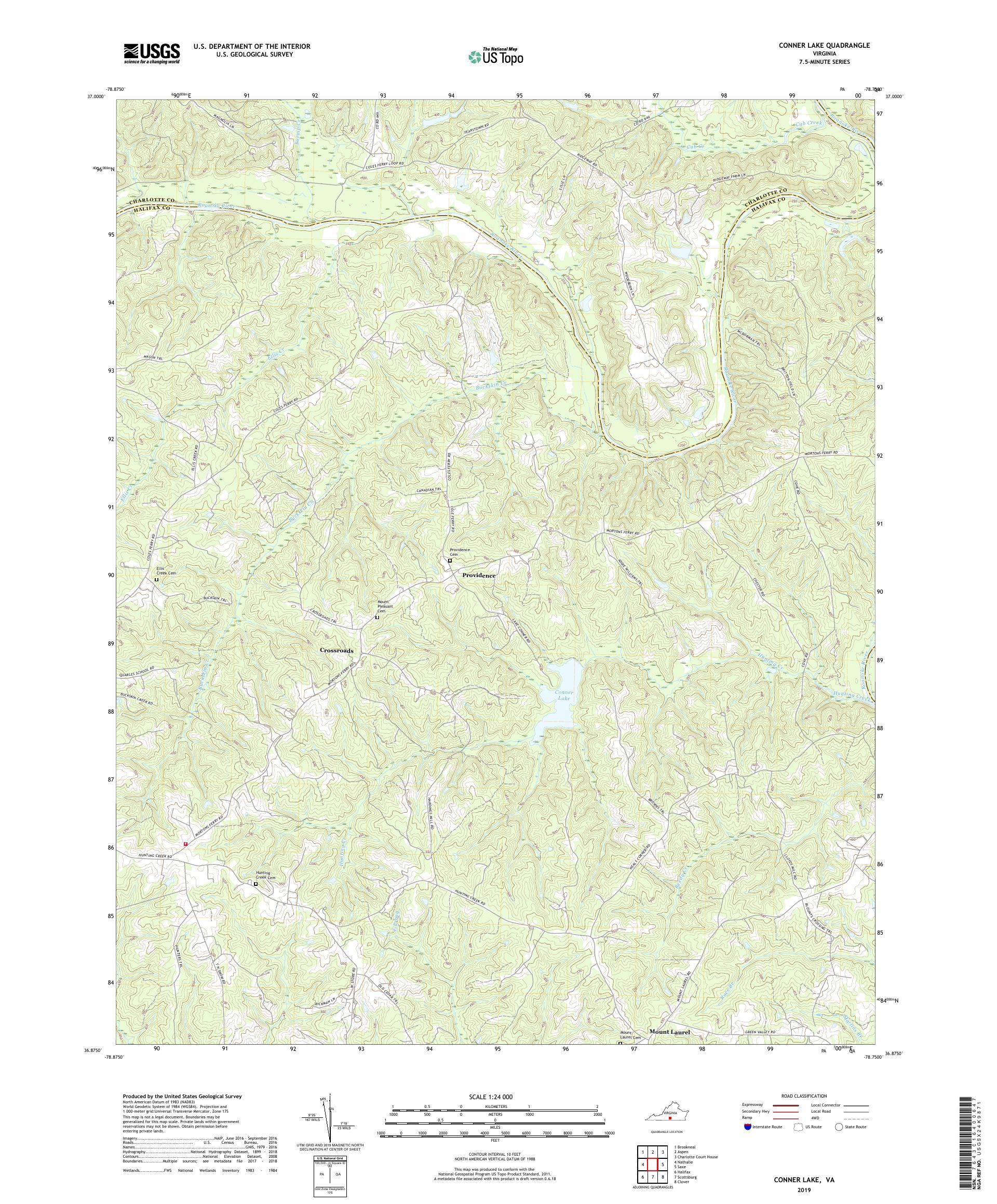 Conner Lake Virginia US Topo Map – MyTopo Map Store