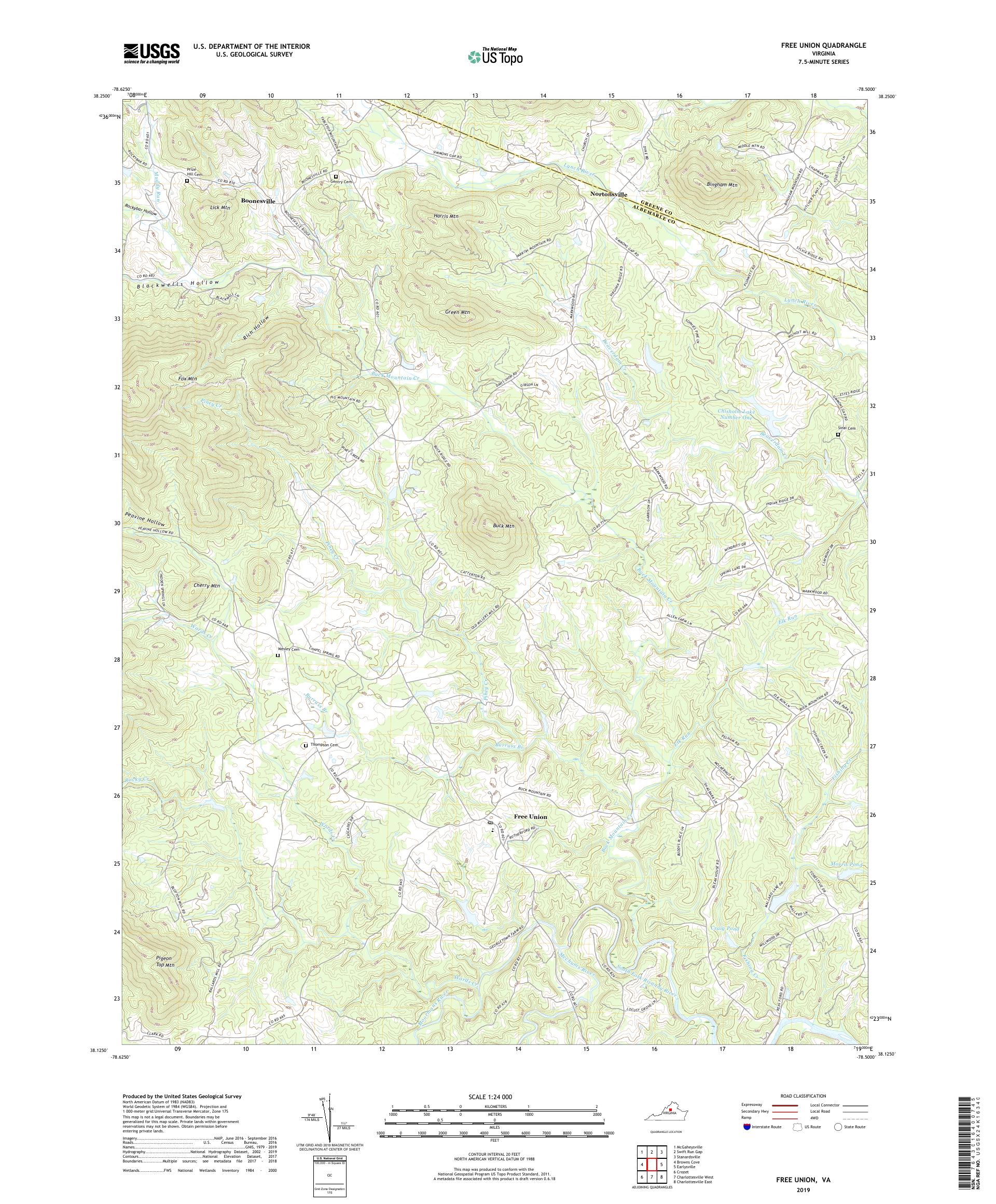 Free Union Virginia US Topo Map – MyTopo Map Store