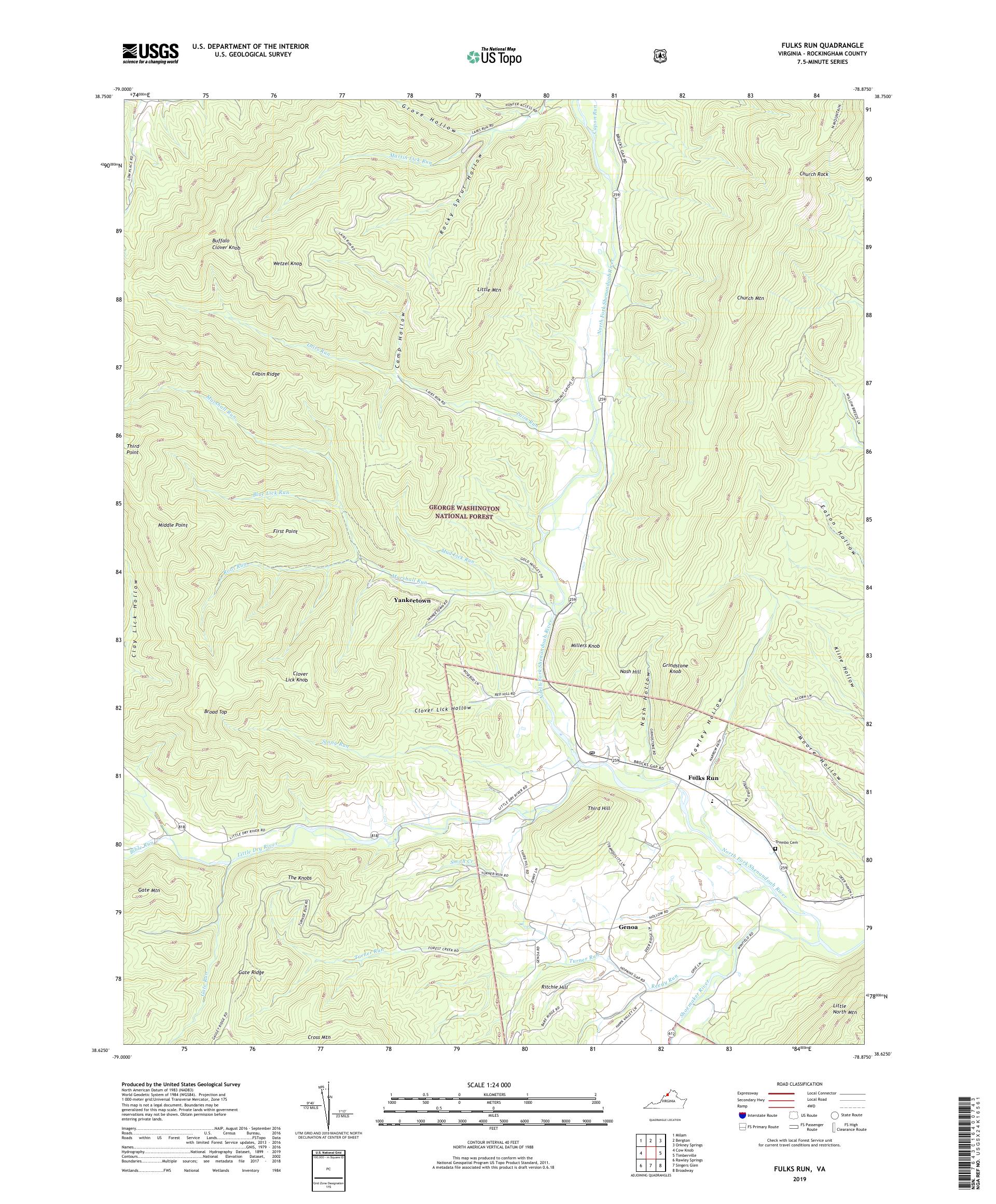 Fulks Run Virginia US Topo Map – MyTopo Map Store